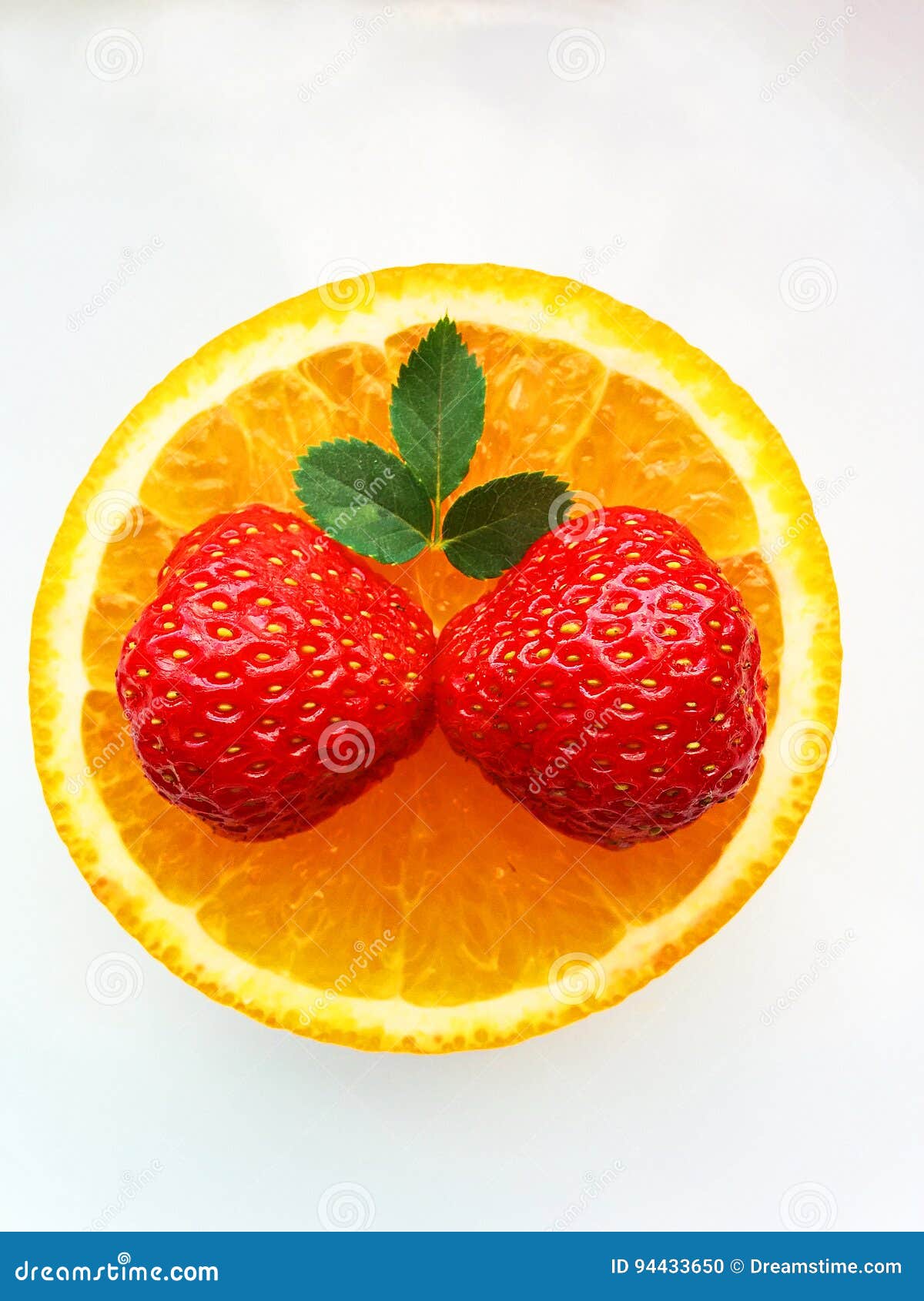 Orange and strawberry stock photo. Image of berries, leaf - 94433650