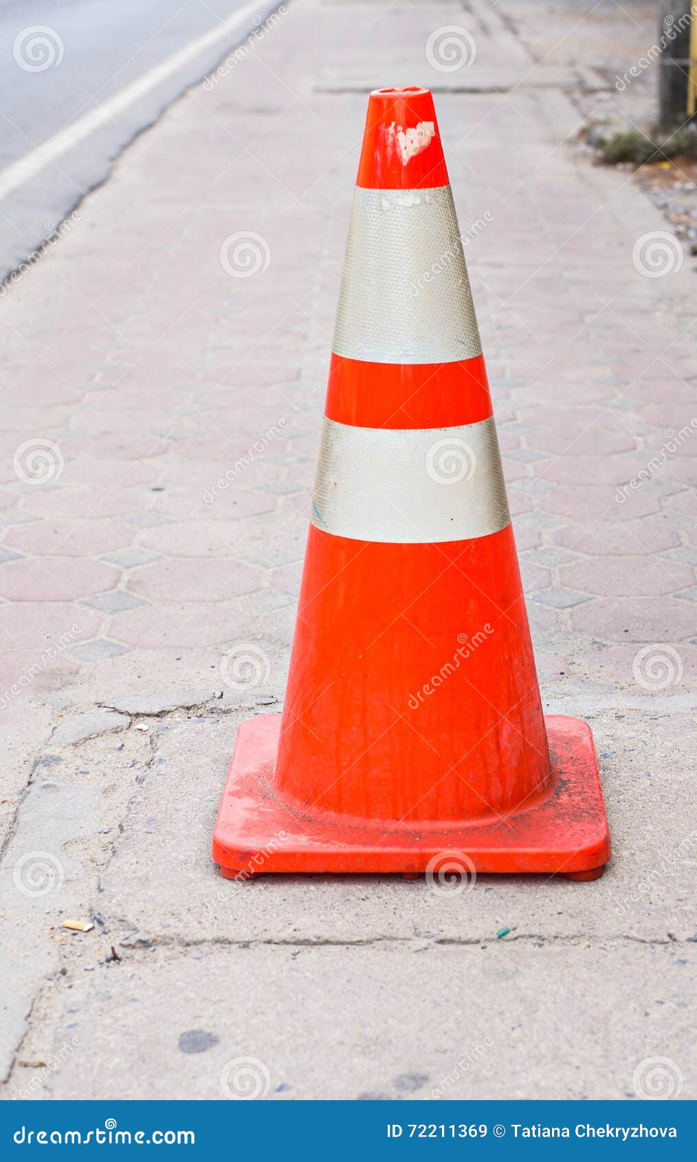 Orange Street Cone. stock image. Image of paving, pylon - 72211369