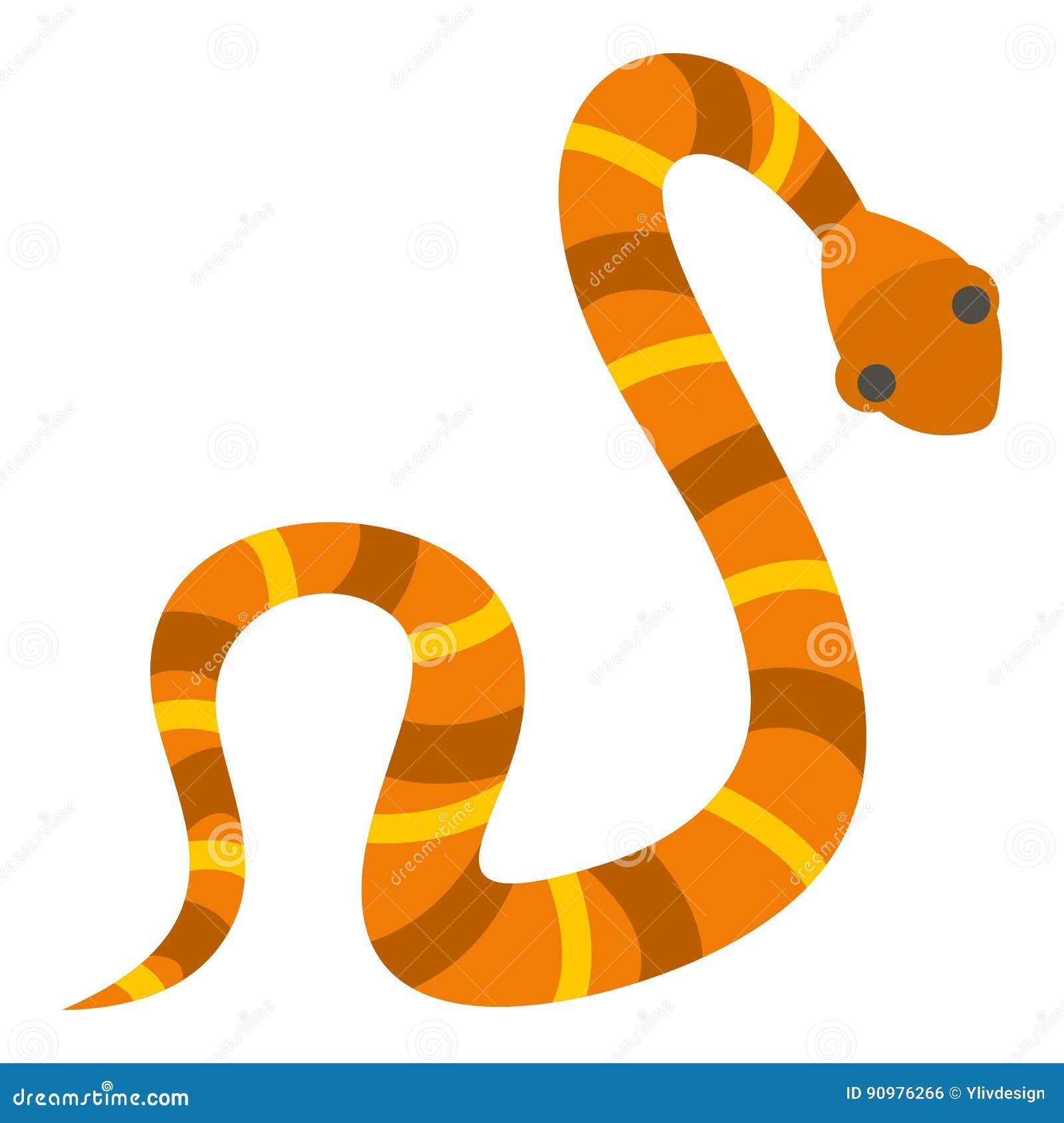 Orange Striped Snake Icon Isolated Stock Vector - Illustration of ...