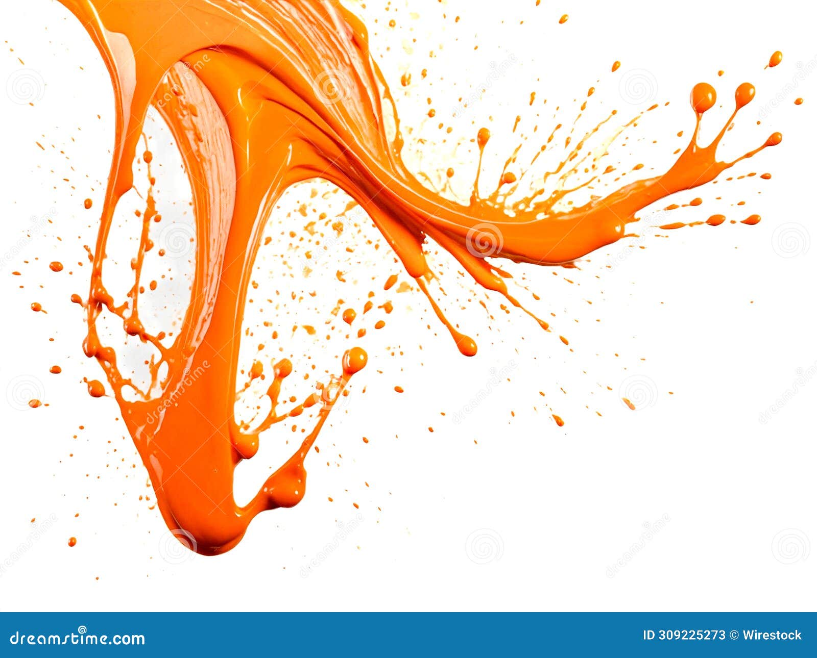 Orange Stroke of Paint Texture Isolated on White Background Stock ...