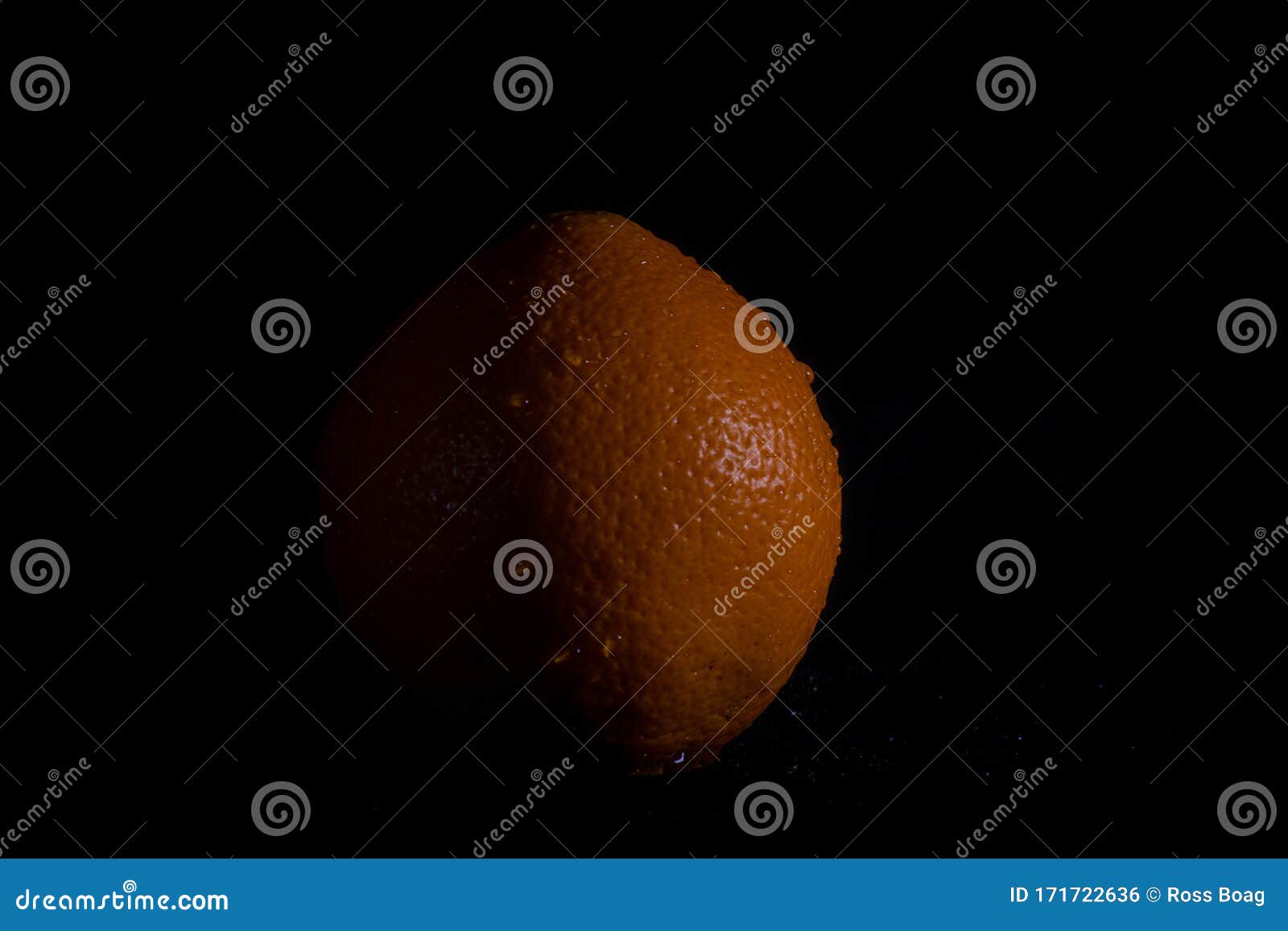 Orange in Studio on Black Background Stock Photo - Image of studio ...