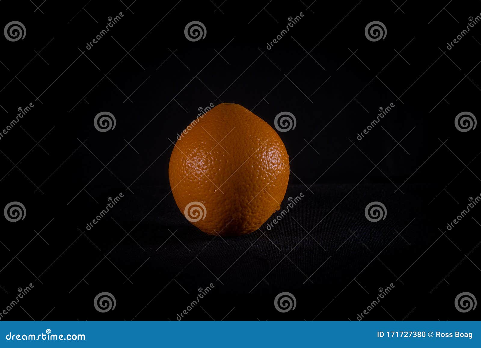 Orange in Studio on Black Background Stock Photo - Image of fresh ...