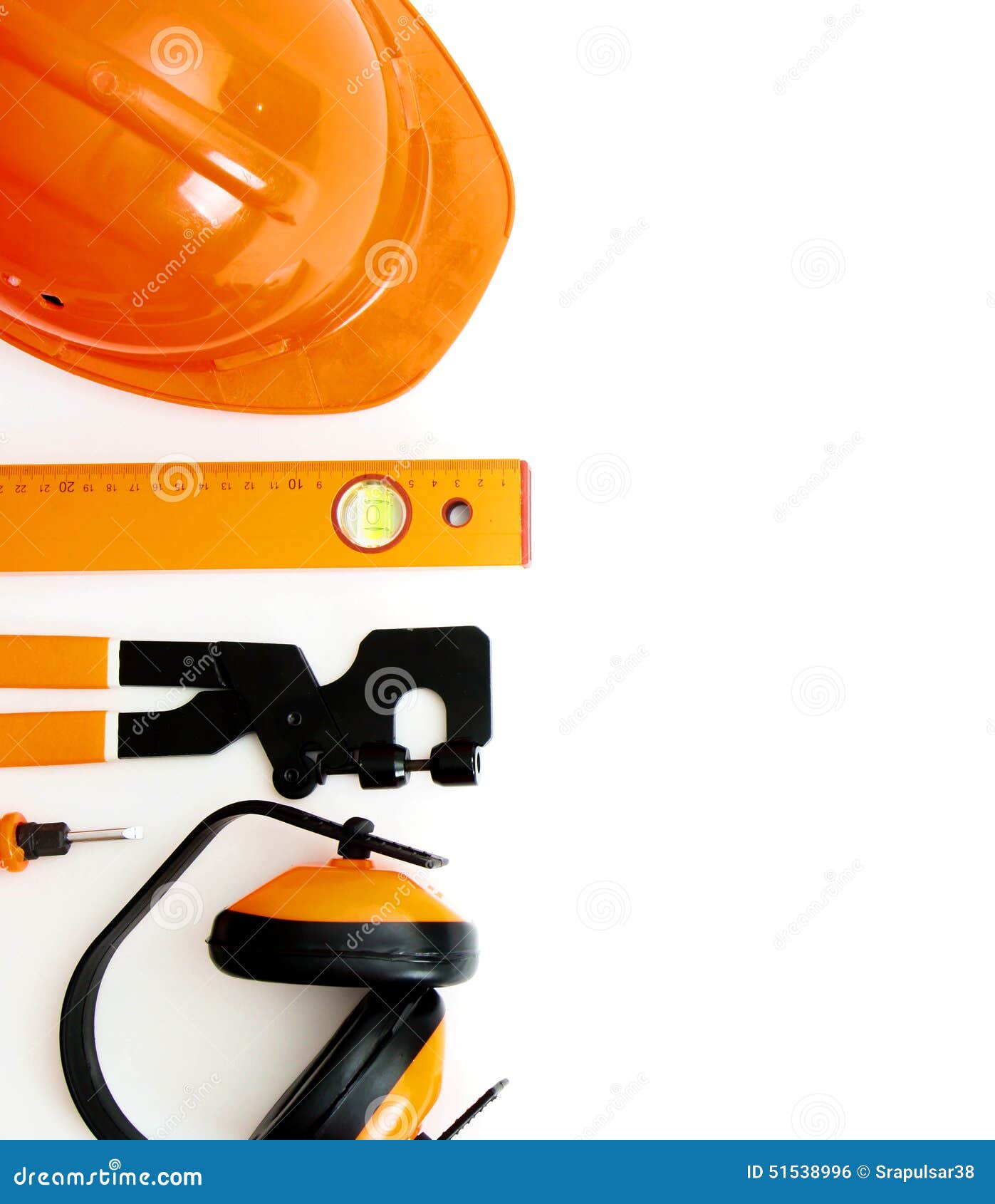 Orange Style. Working Tools on a White Background Stock Photo - Image ...