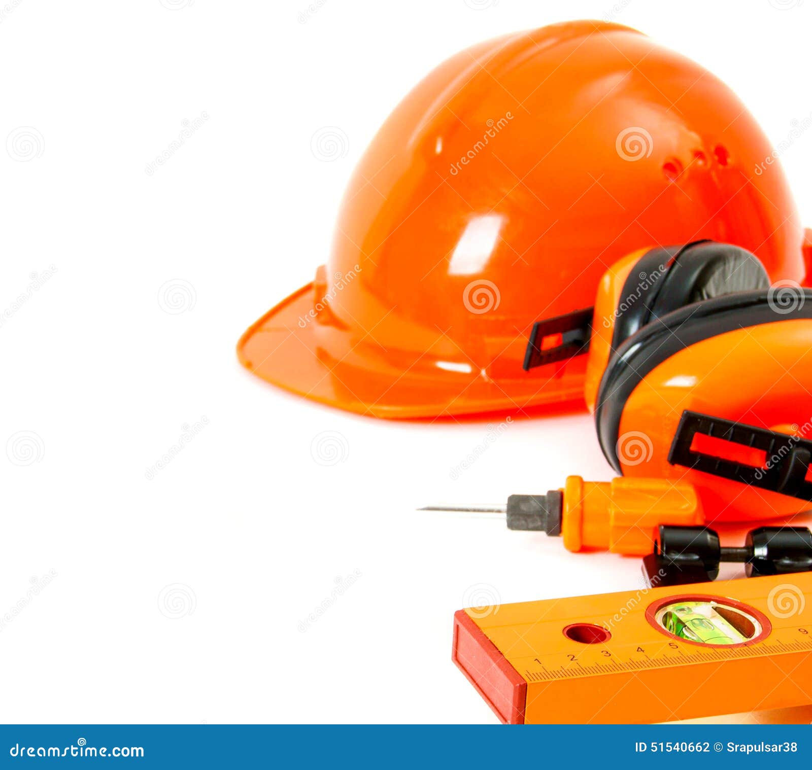 Orange Style. Working Tools on a White Background Stock Photo - Image ...