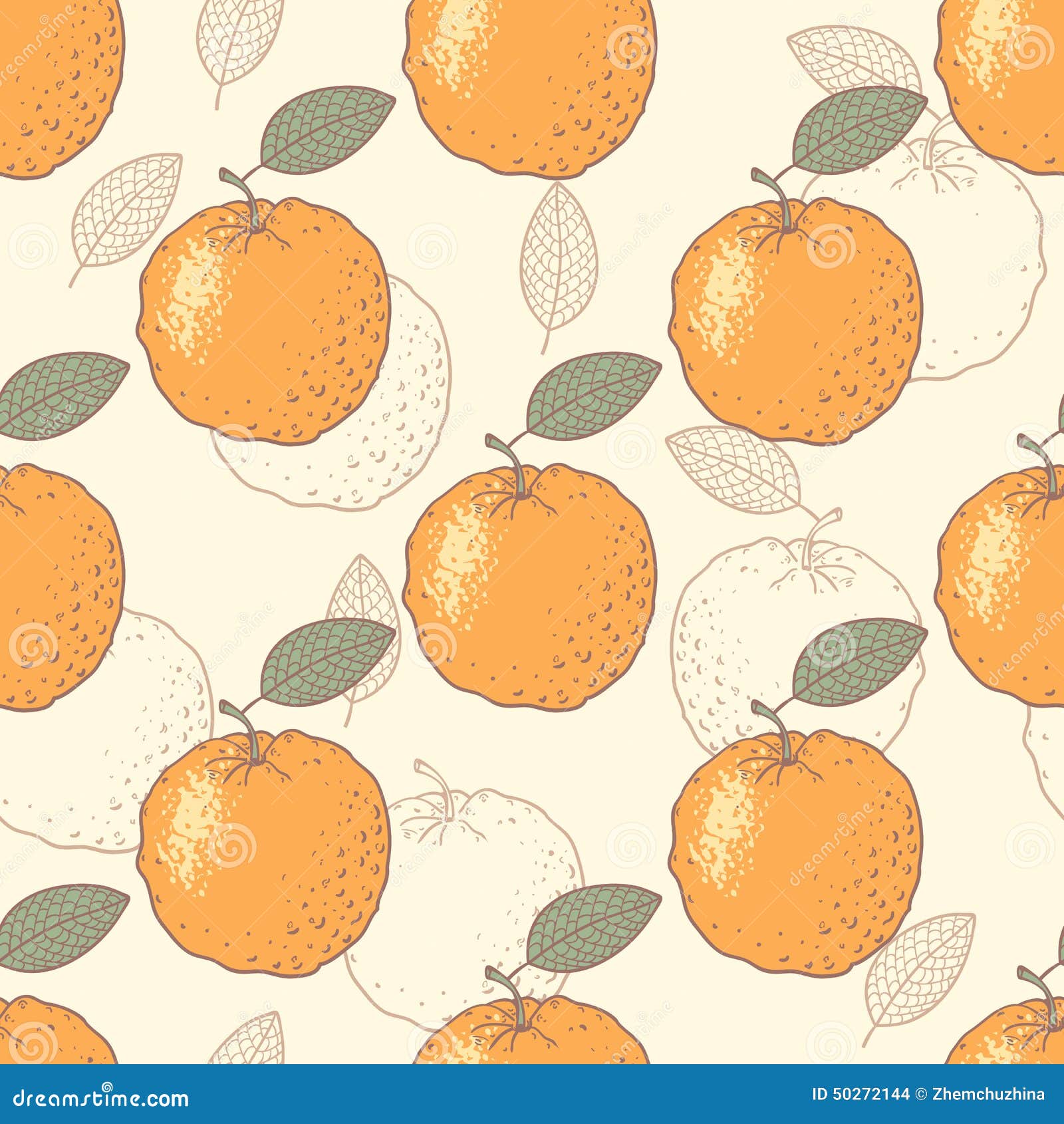 Orange Stylized Seamless Pattern Stock Vector - Illustration of ornate ...