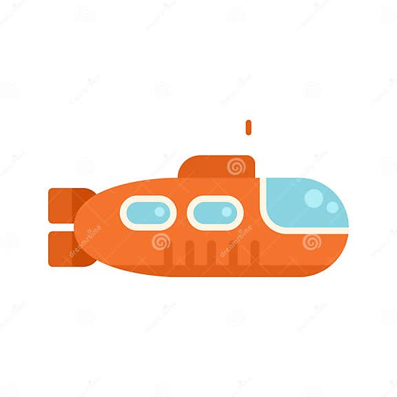Orange Submarine Exploring the Depths of the Ocean Stock Illustration ... Orange Submarine Exploring the Depths of the Ocean Stock Illustration ...