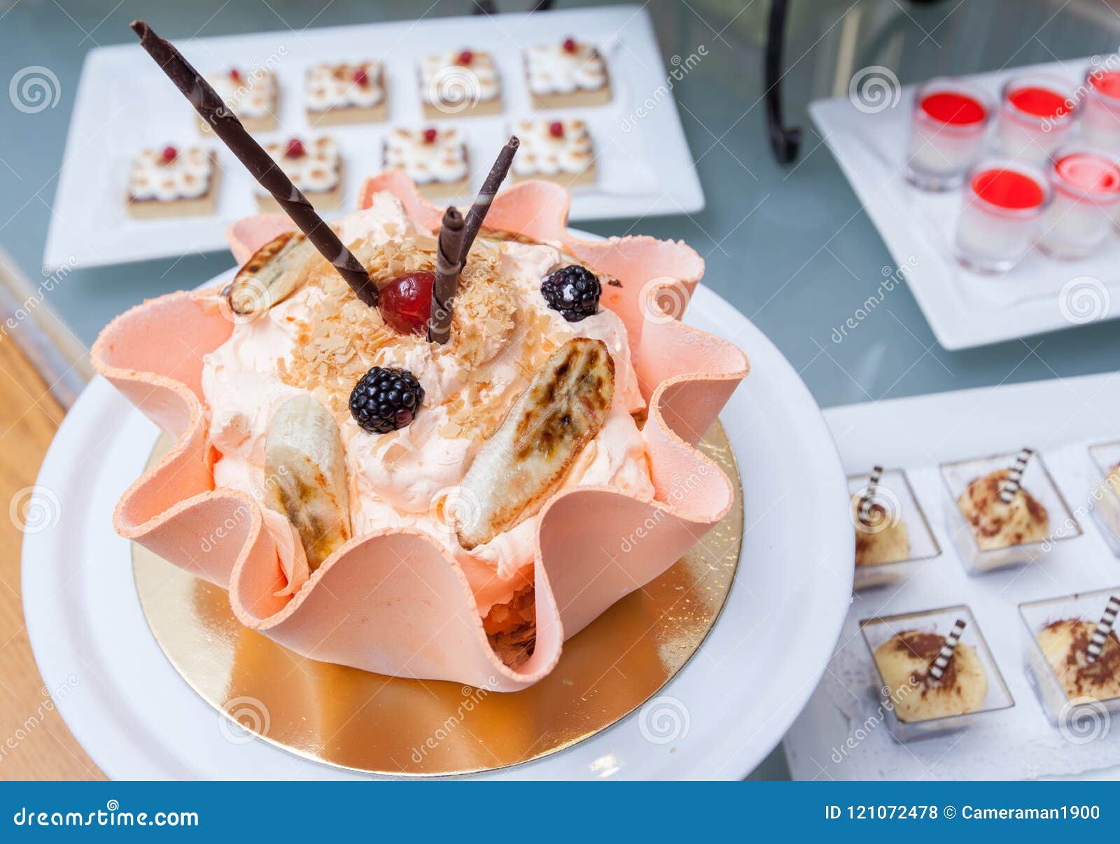 Orange sugar paste cake stock photo. Image of celebration - 121072478