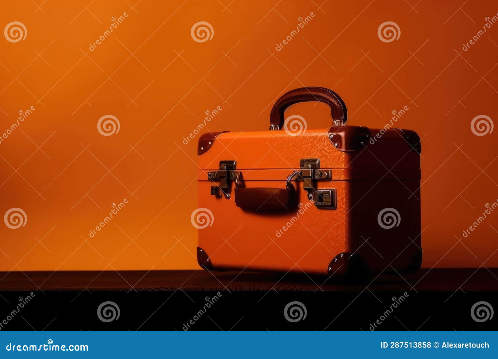 Orange Suitcase on Orange Background Stock Photo - Image of yellow ...