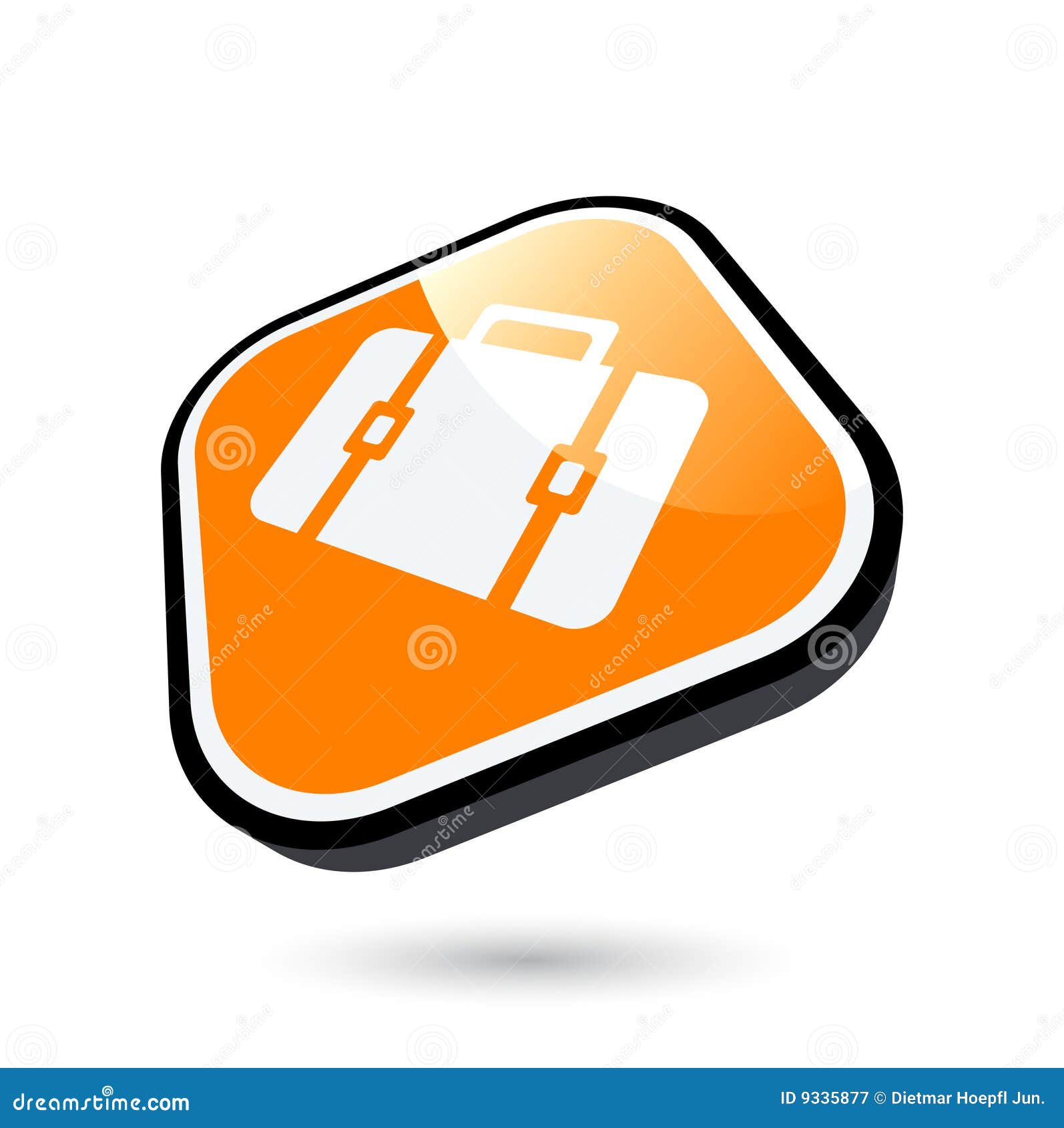 Orange suitcase button stock vector. Illustration of button - 9335877