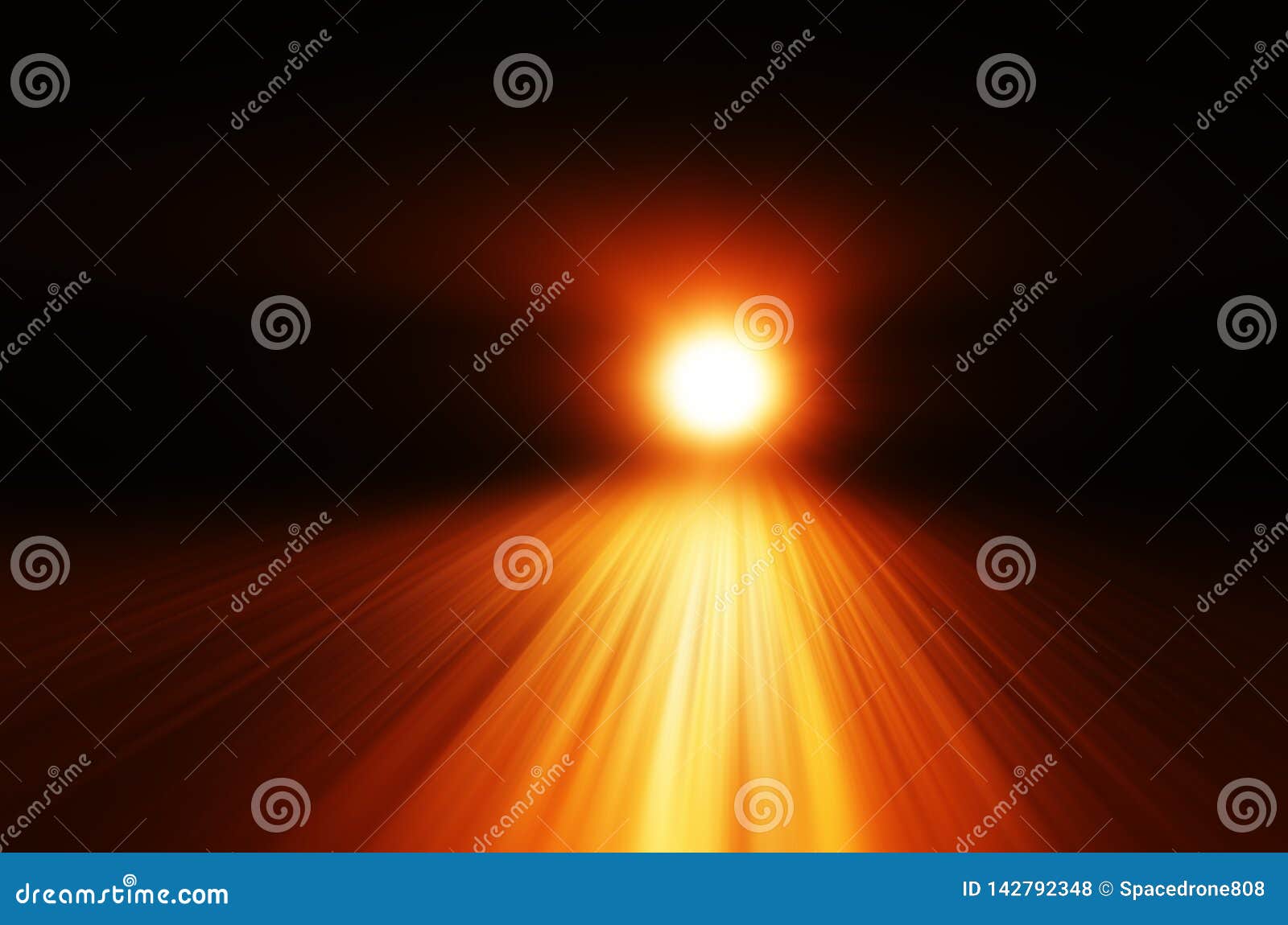 Orange Sun with Dramatic Rays Illustration Background Stock Photo ...