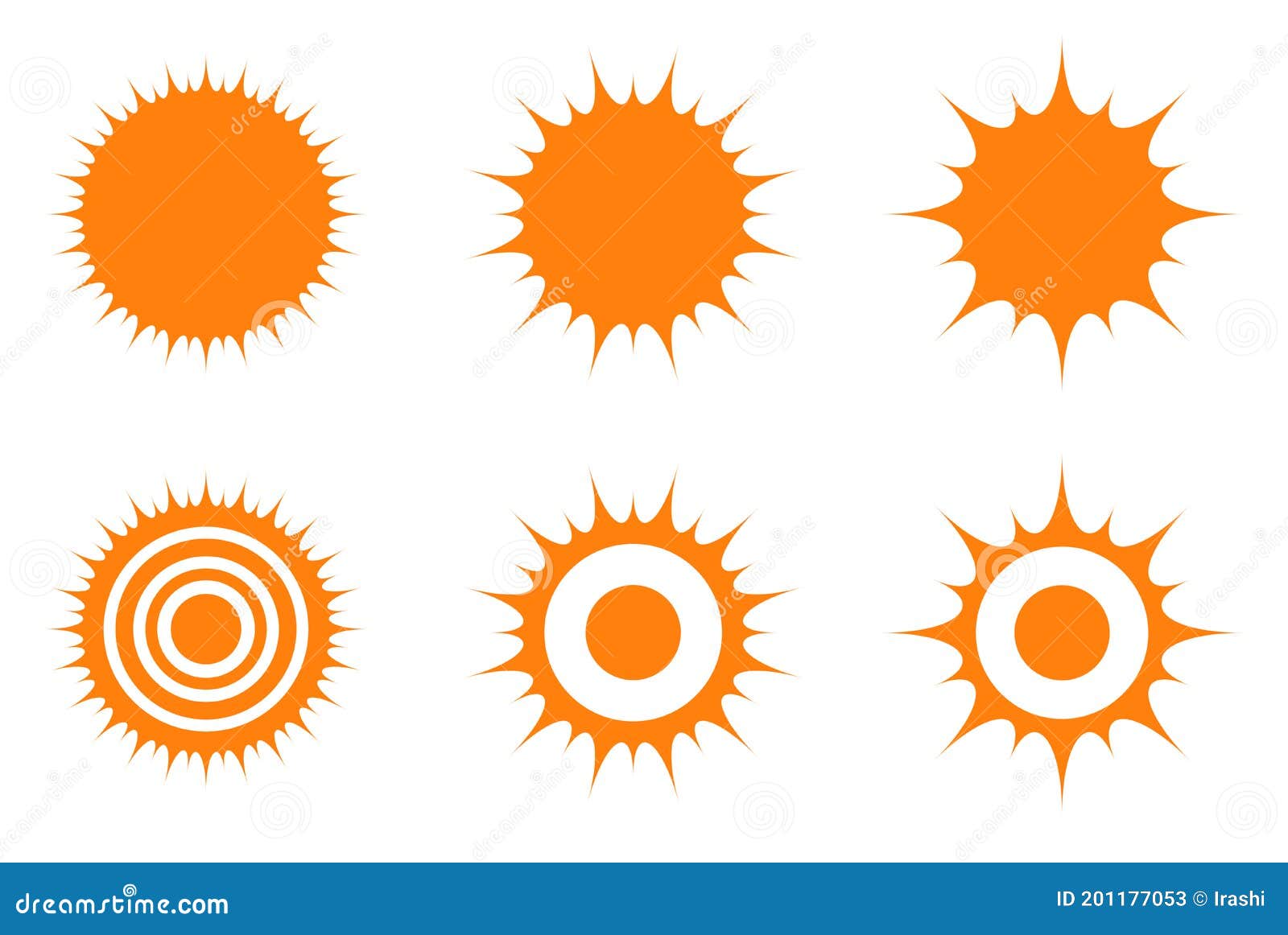 Orange sun icon stock vector. Illustration of bright - 201177053
