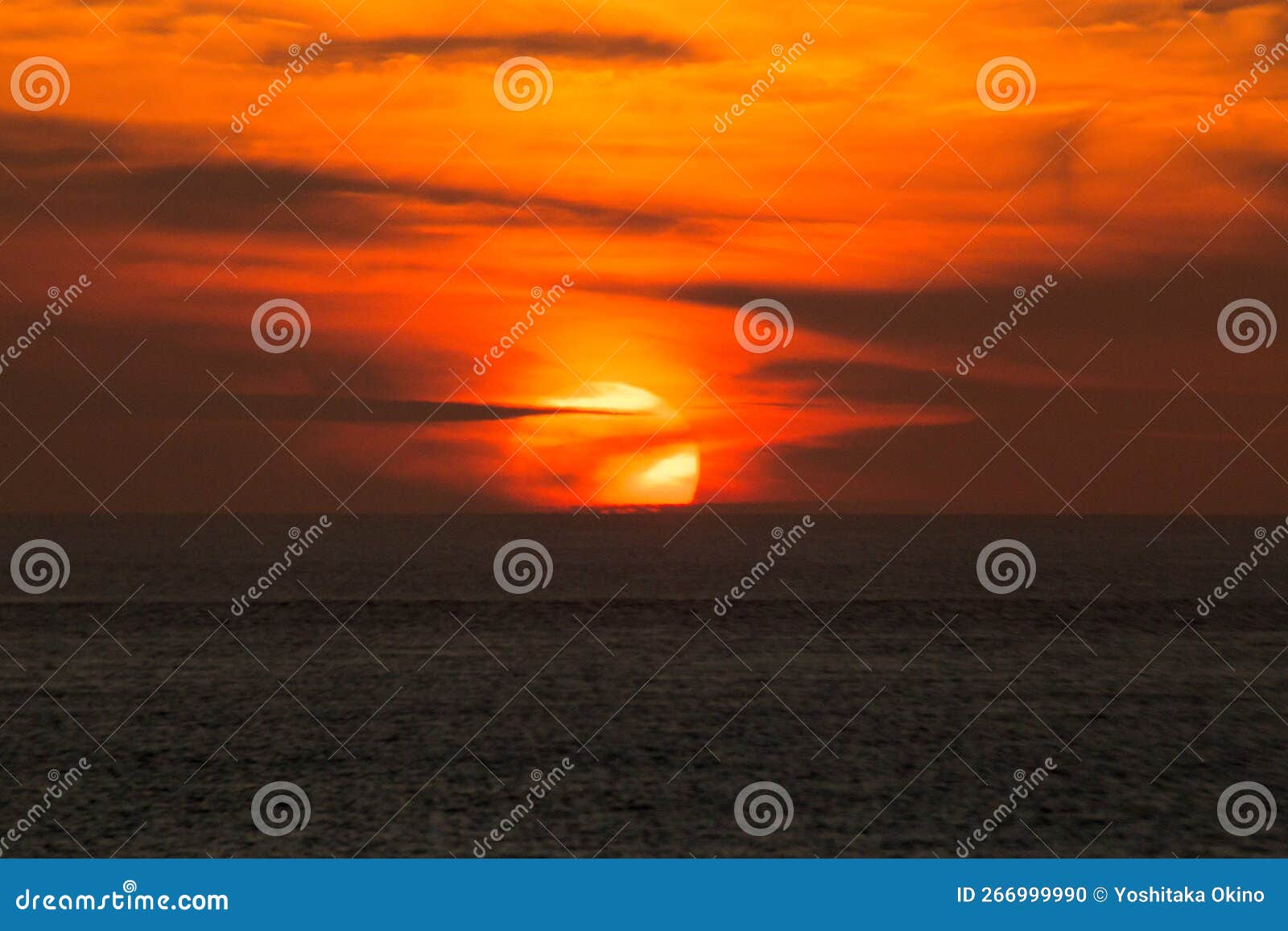Orange Sun Setting on the Horizon Stock Photo - Image of abstract ...