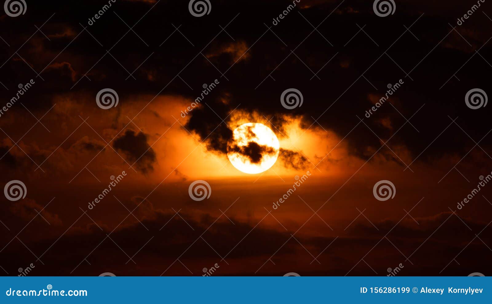 Orange sun in the sky stock image. Image of yellow, sunshine - 156286199