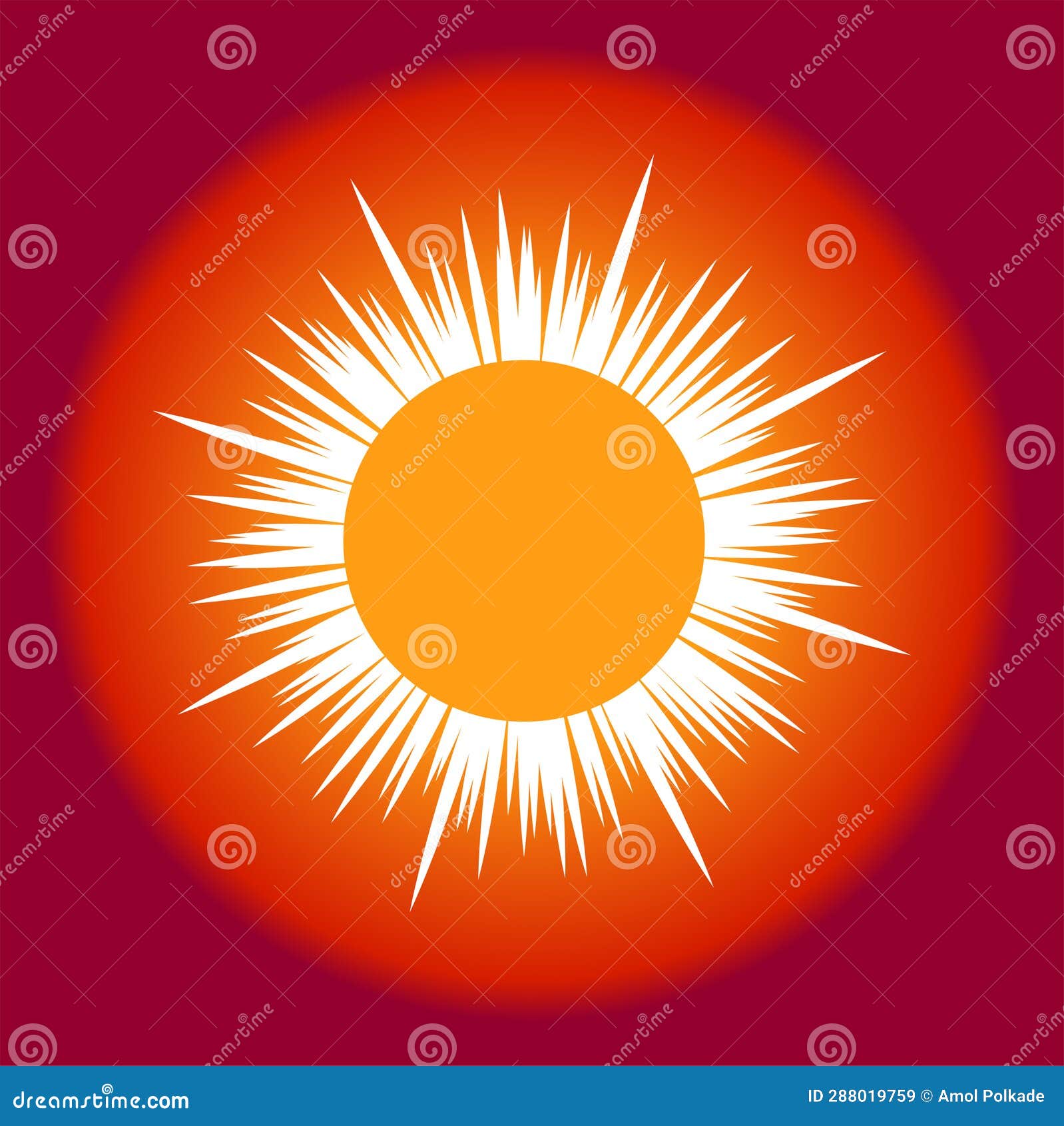Orange Sun Vector Form Illustration Stock Vector - Illustration of ...