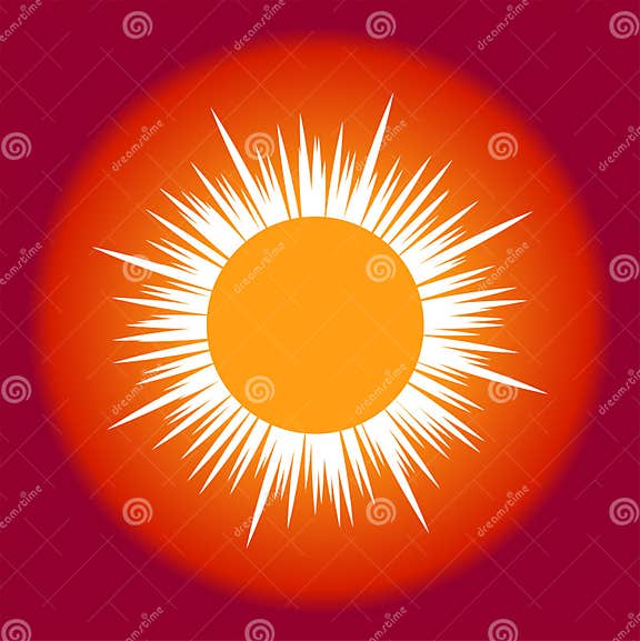 Orange Sun Vector Form Illustration Stock Illustration - Illustration ...