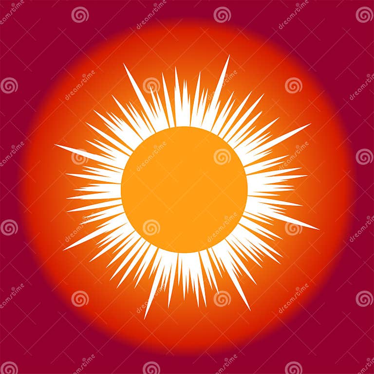 Orange Sun Vector Form Illustration Stock Illustration - Illustration ...