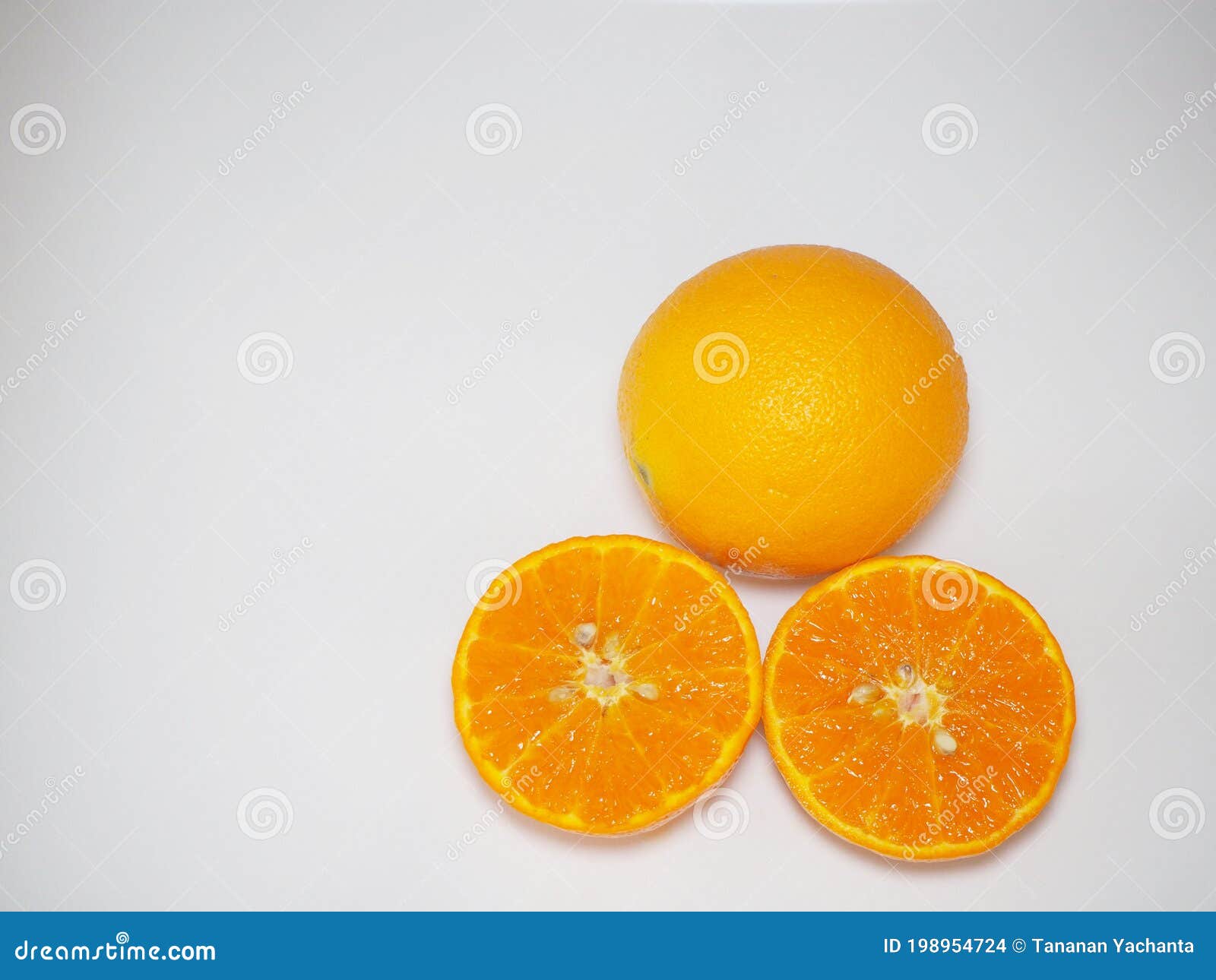 Orange Sunkist Placed on a White Background. Stock Photo - Image of ...