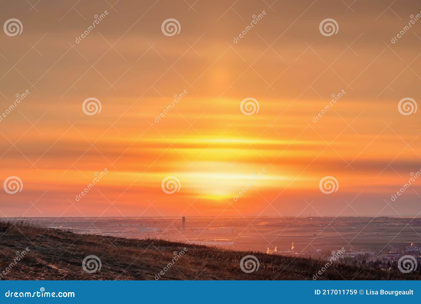 Orange Sunrise in a Spring Park Stock Image - Image of orange ...