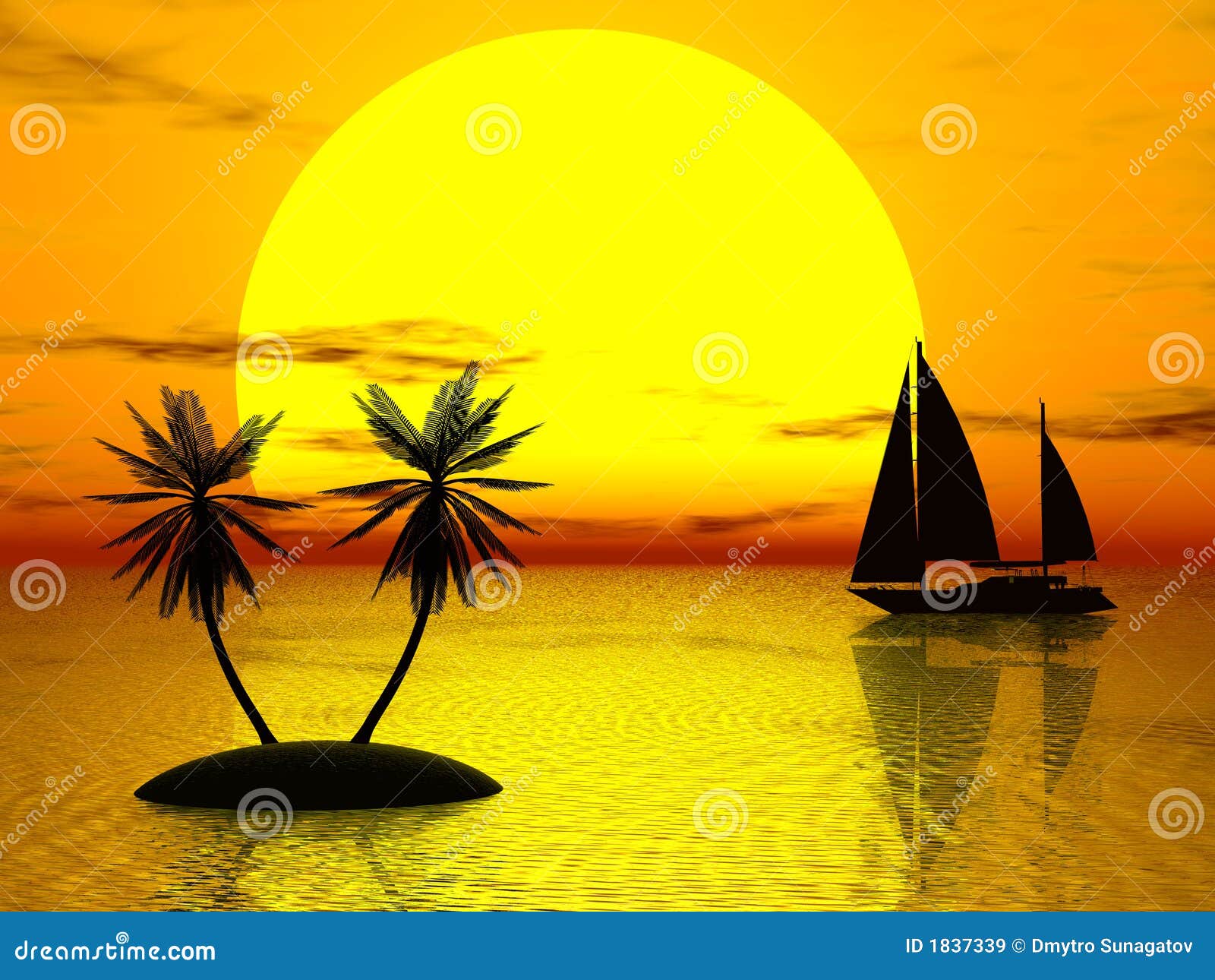 Orange sunset stock illustration. Illustration of evening - 1837339