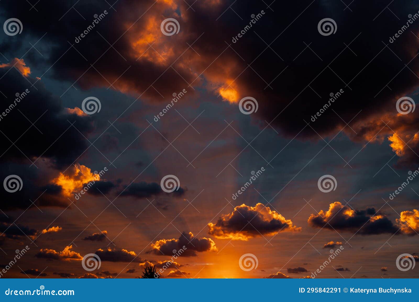 Orange Sunset Clouds. Background Stock Image - Image of panorama ...
