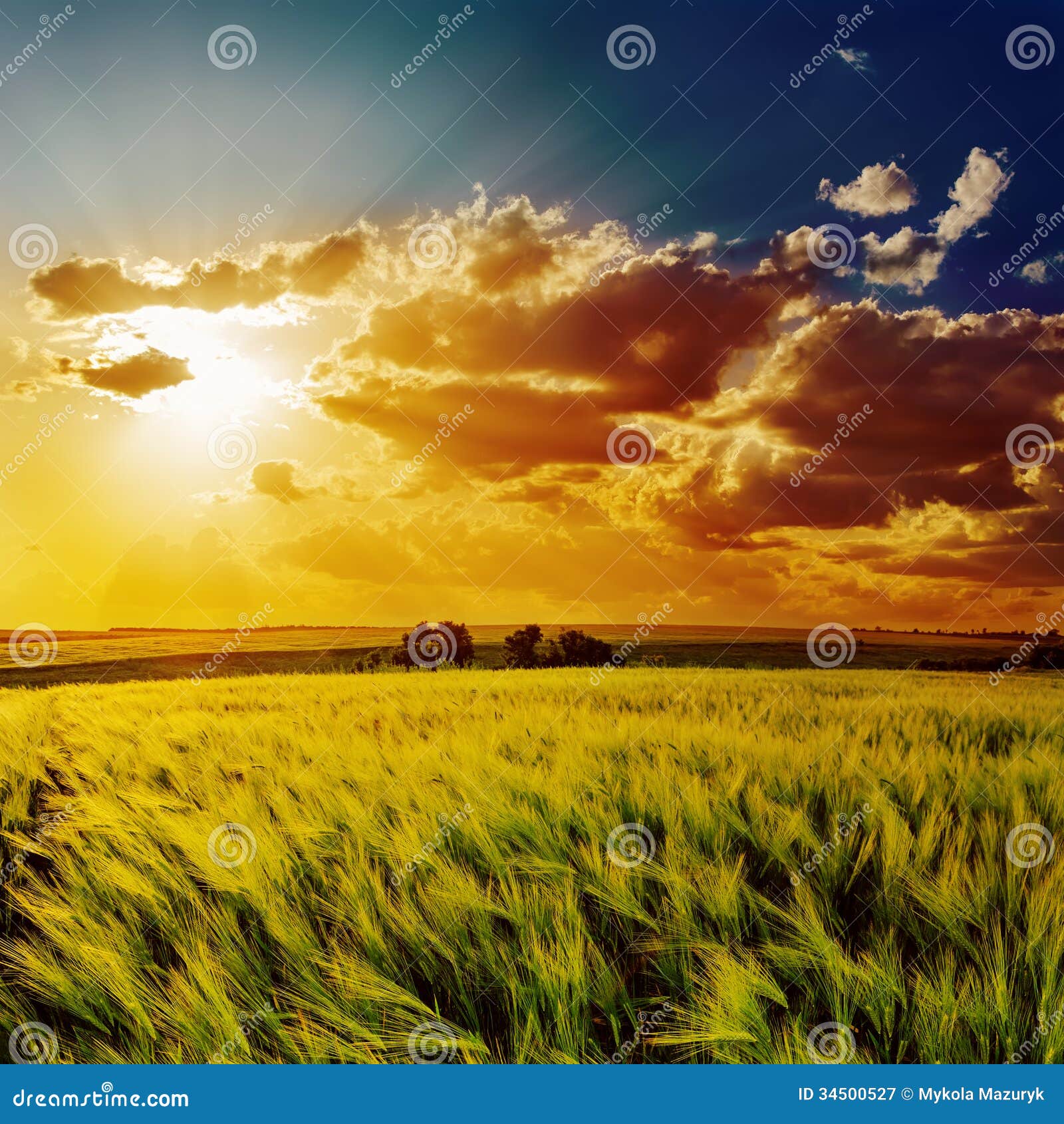 Orange sunset stock image. Image of color, hill, landscape - 34500527