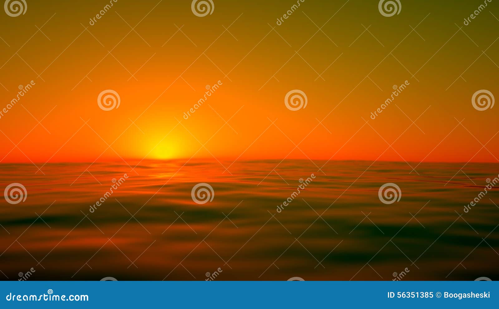 Orange Sunset on the Sea stock illustration. Illustration of gentle ...