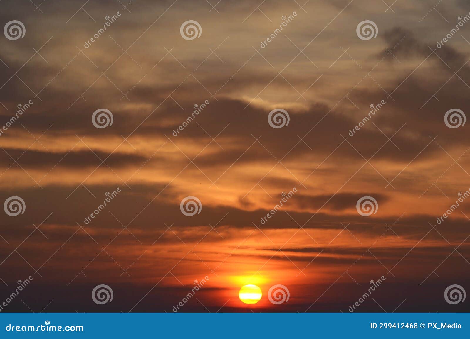 Orange and Yellow Sunset Sky with Clouds Stock Photo - Image of clouds ...