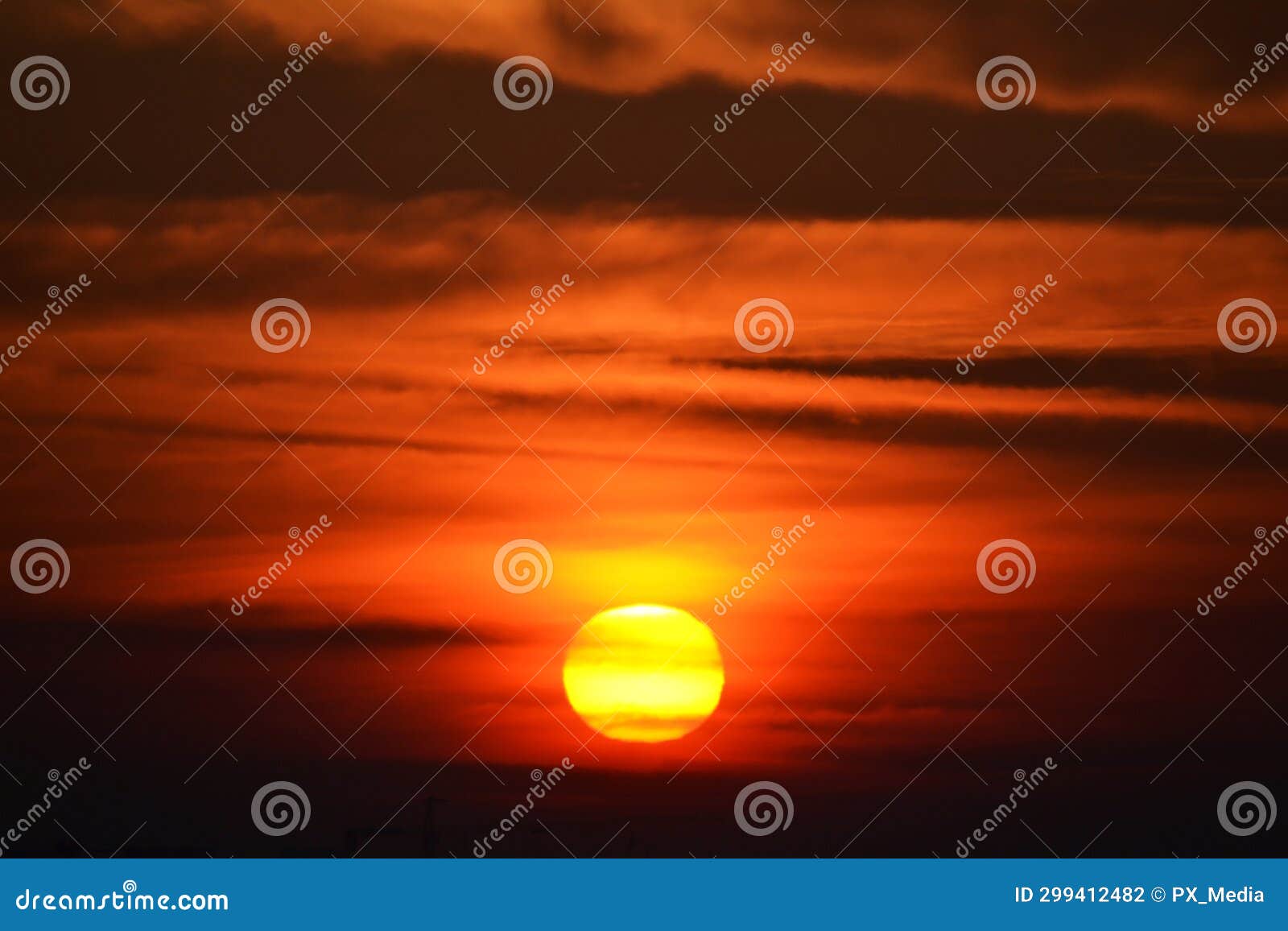 Orange and Yellow Sunset Sky with Clouds Stock Photo - Image of ...