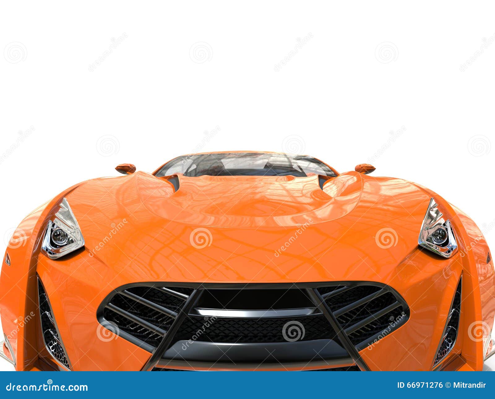 Orange Supercar - Extreme Closeup Stock Photo - Image of sport, model ...