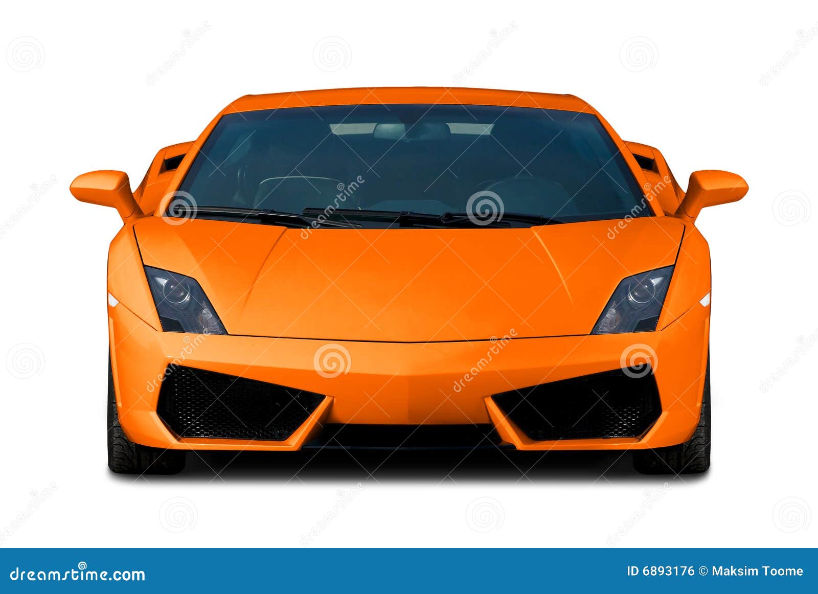 Orange Supercar. Front View. Stock Photo - Image of fast, render: 6893176
