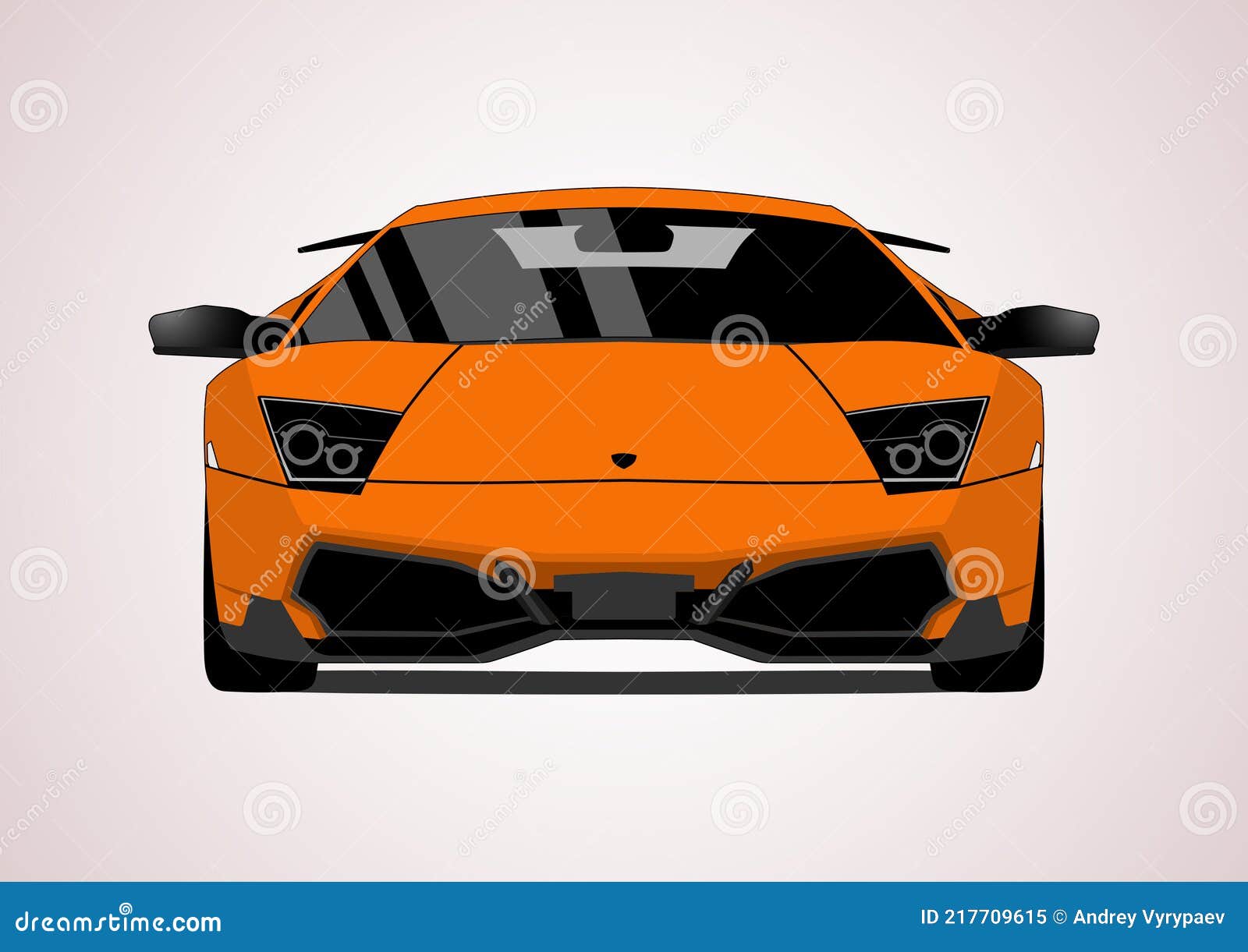 Orange Supercar, Front View. Stock Vector - Illustration of transport ...