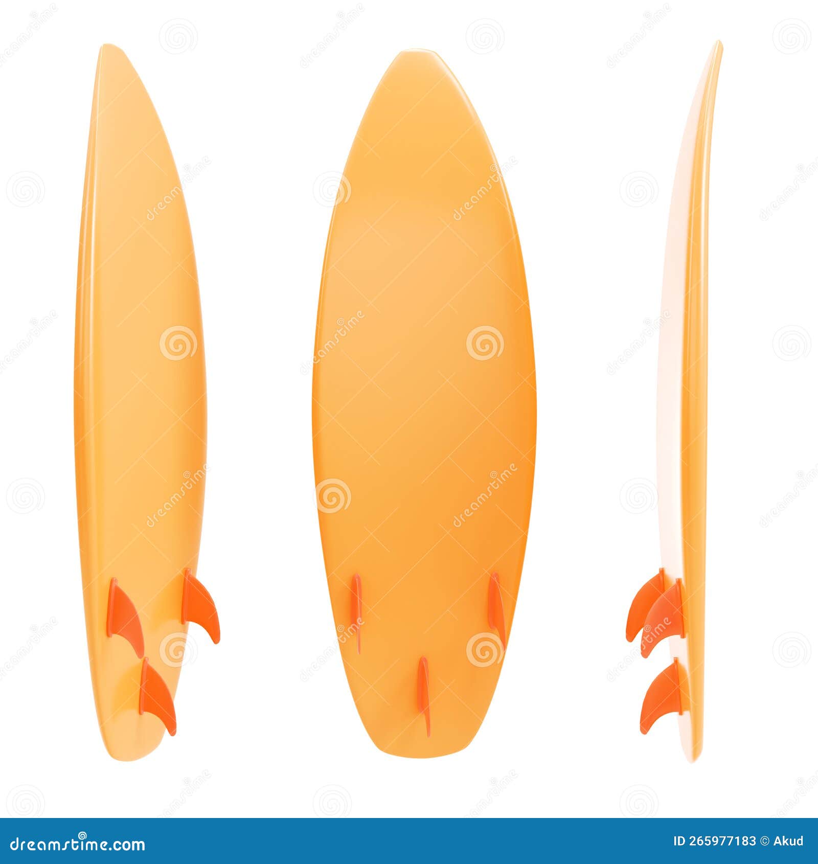 Orange Surfboard Isolated on White Background Stock Illustration ...