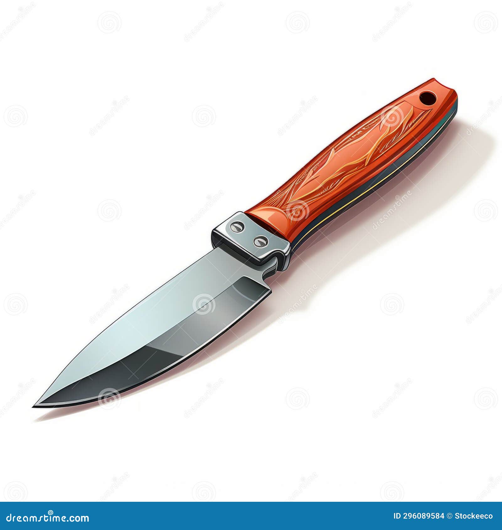Orange Coated Knife: Detailed Shading Illustration in Icepunk Style ...