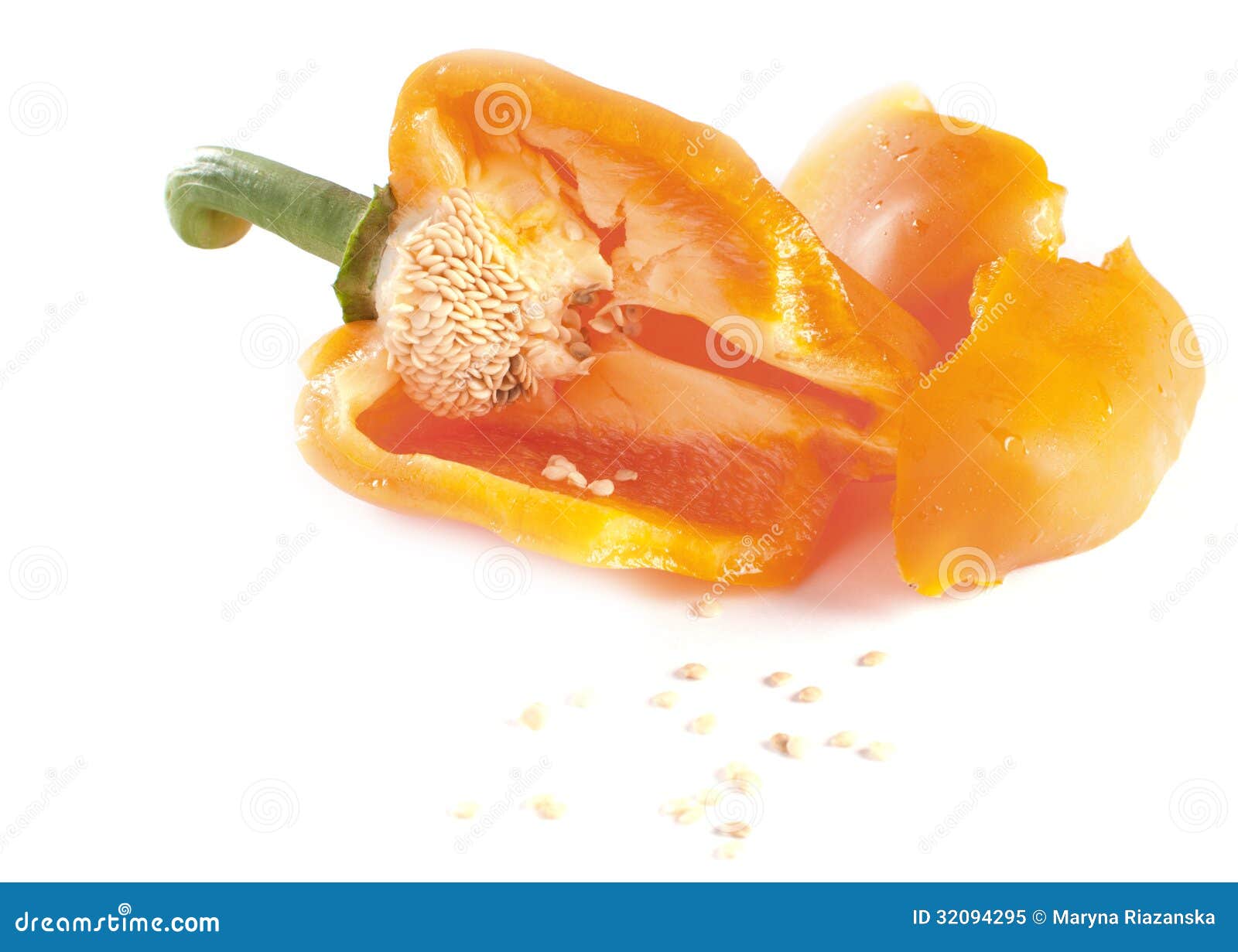Orange Sweet Pepper Paprika Broken Stock Image - Image of vegetable ...
