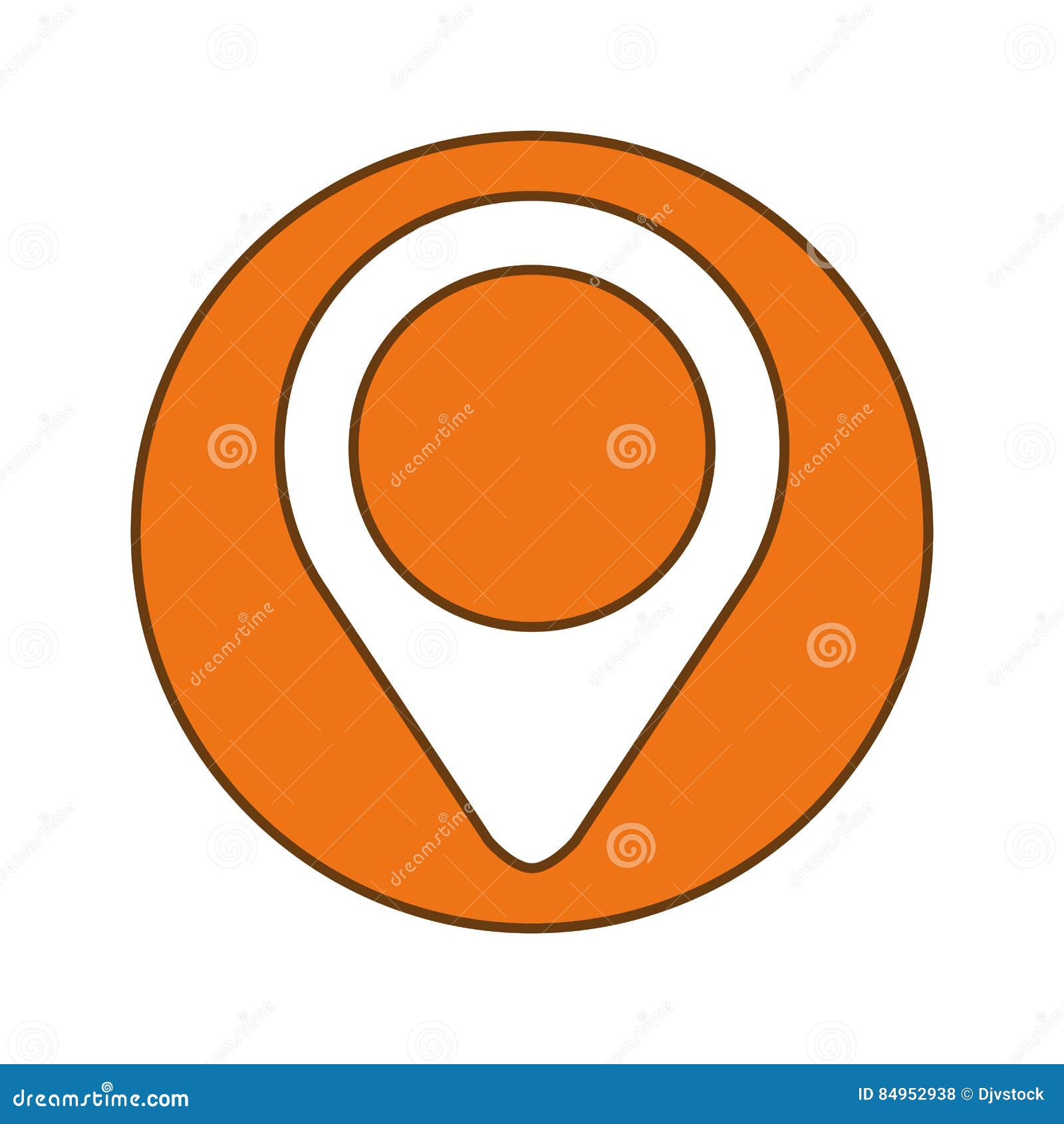 Orange Symbol Location Guide Button Stock Illustration - Illustration ...