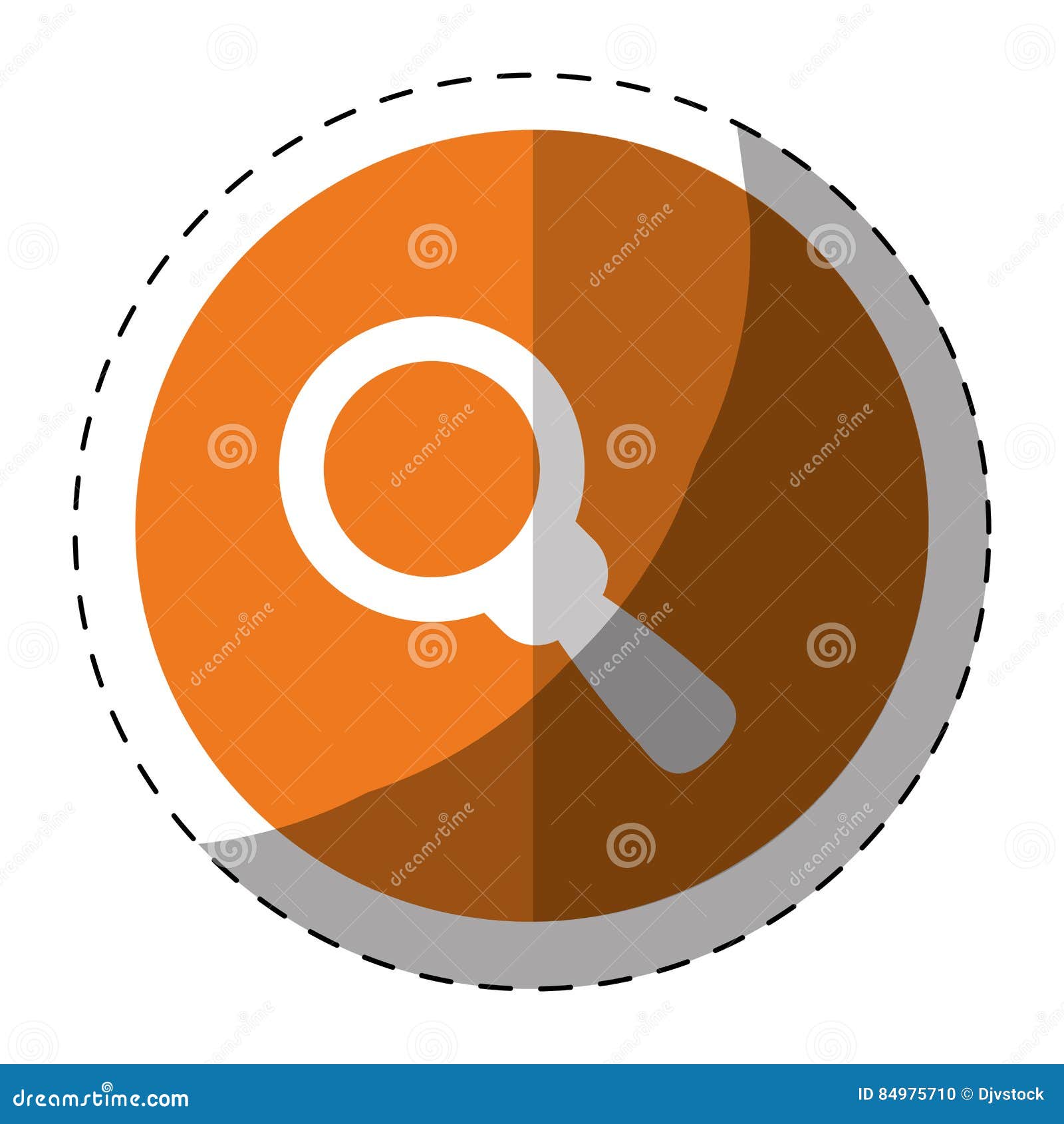 Orange Symbol Search Button Icon Stock Illustration - Illustration of ...