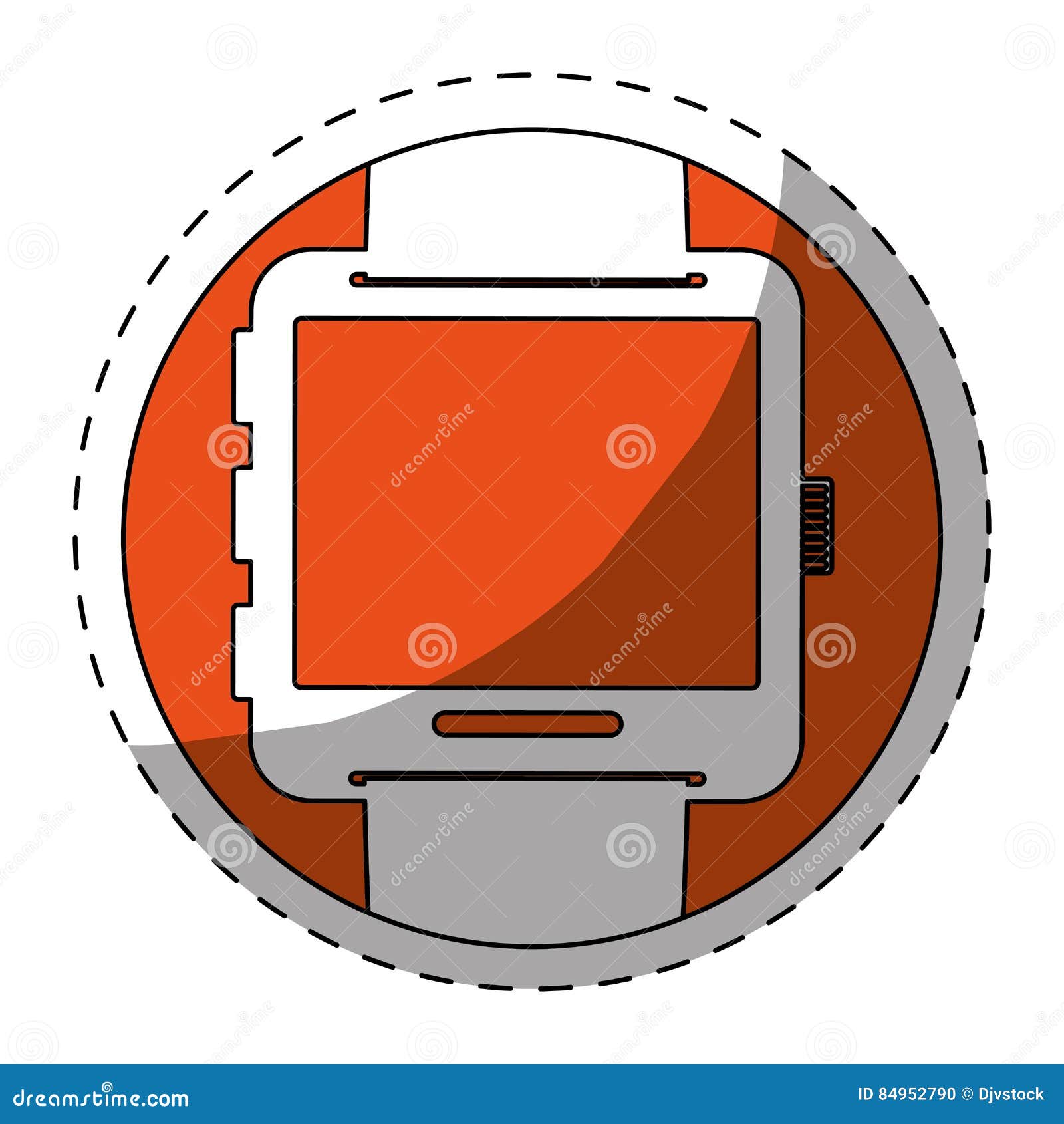 Orange Symbol Smartwatch Button Icon Stock Illustration - Illustration ...
