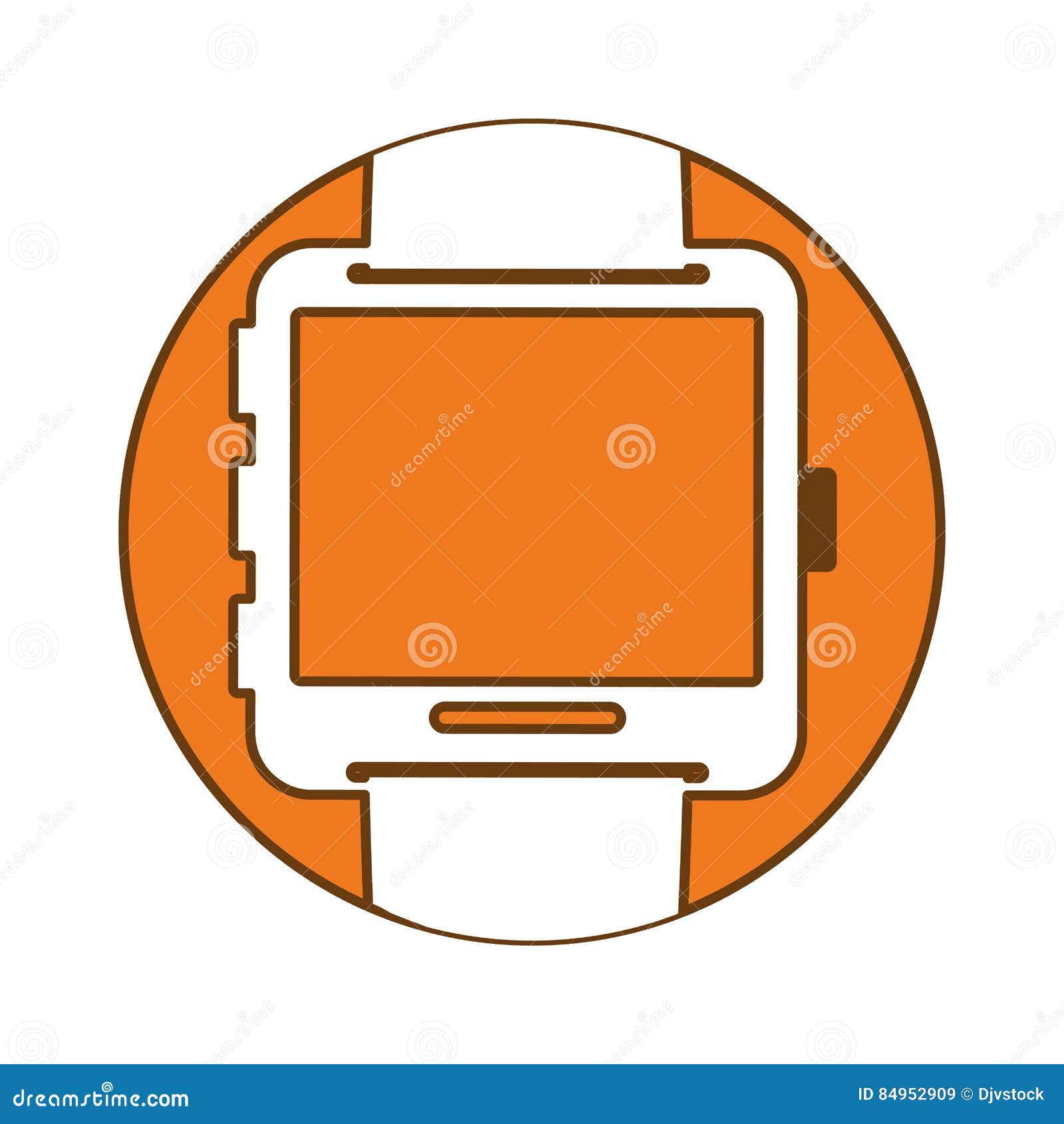 Orange Symbol Smartwatch Button Image Stock Illustration - Illustration ...