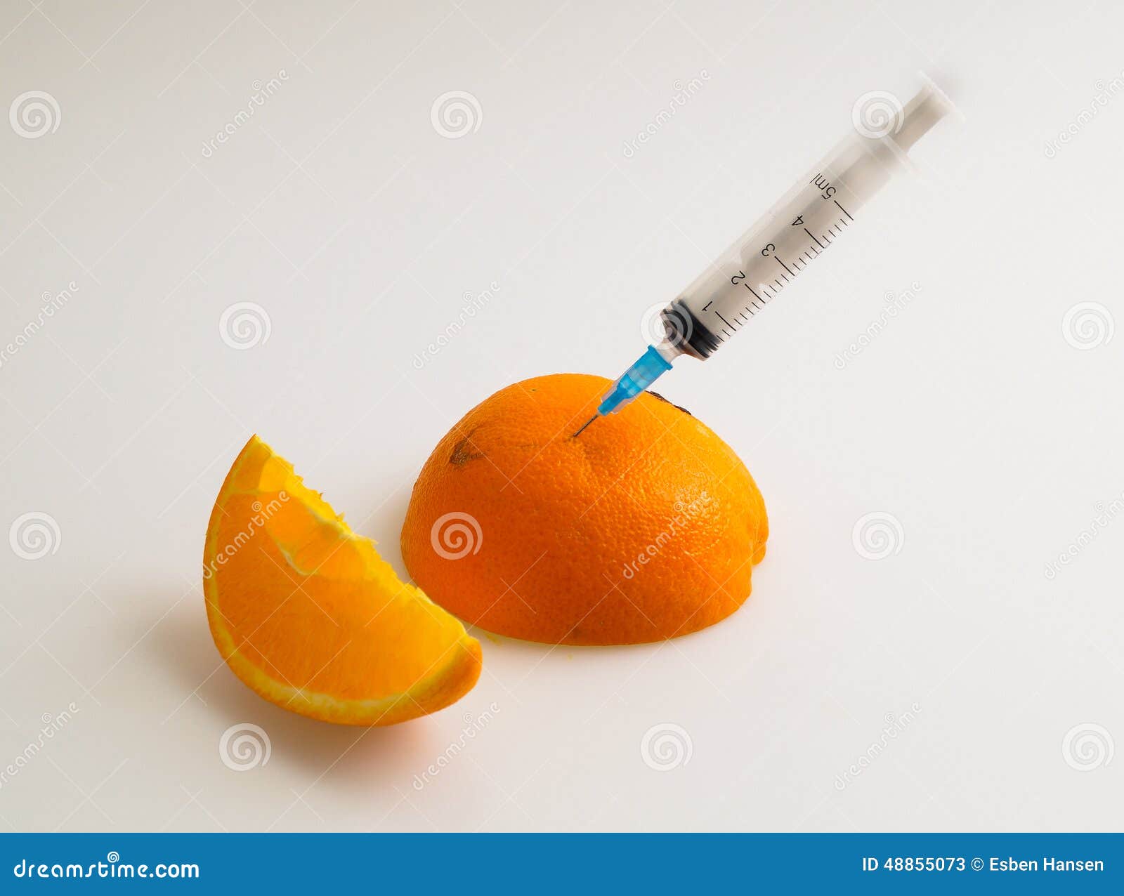Orange with syringe stock image. Image of dependence - 48855073