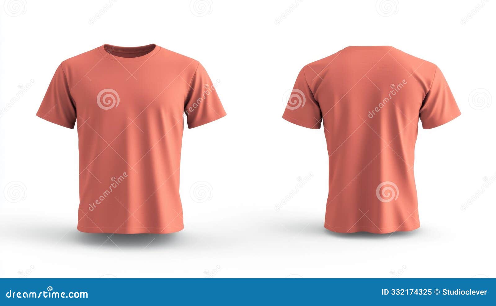 Orange T-Shirt Front and Back View - Generative AI Stock Illustration ...