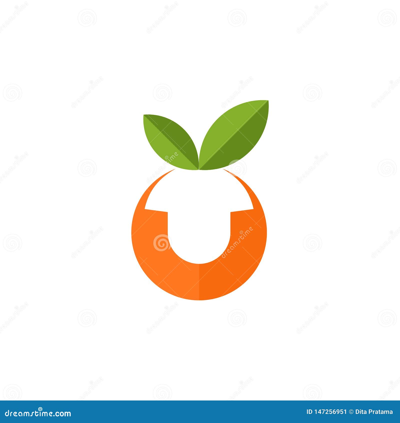 Orange Fruit with Abstract Negative Space T-Shirt Logo. Stock Vector ...