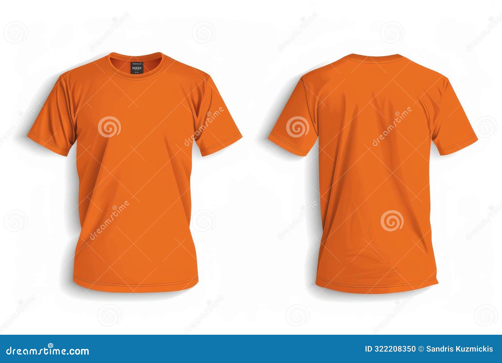 Orange T-shirt Template Showing the Front and Back Views. Generative AI ...