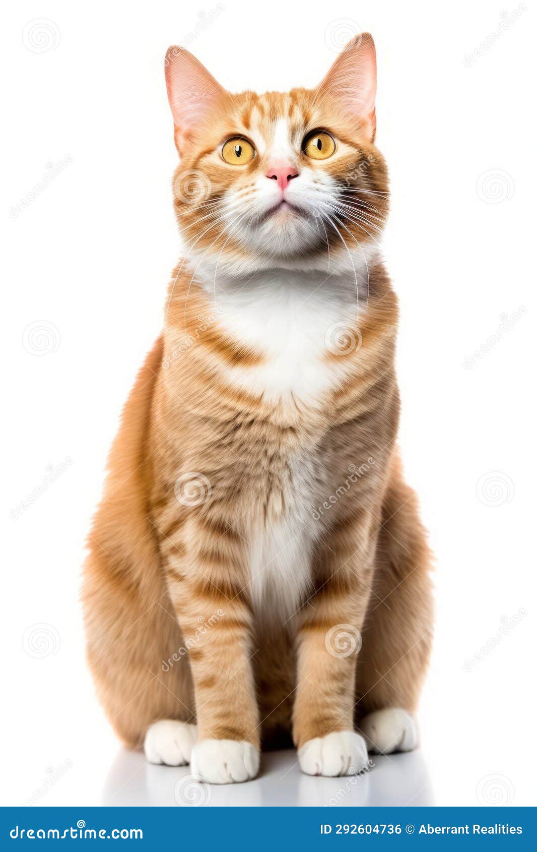 An Orange Tabby Cat Sitting on a White Surface Stock Illustration ...