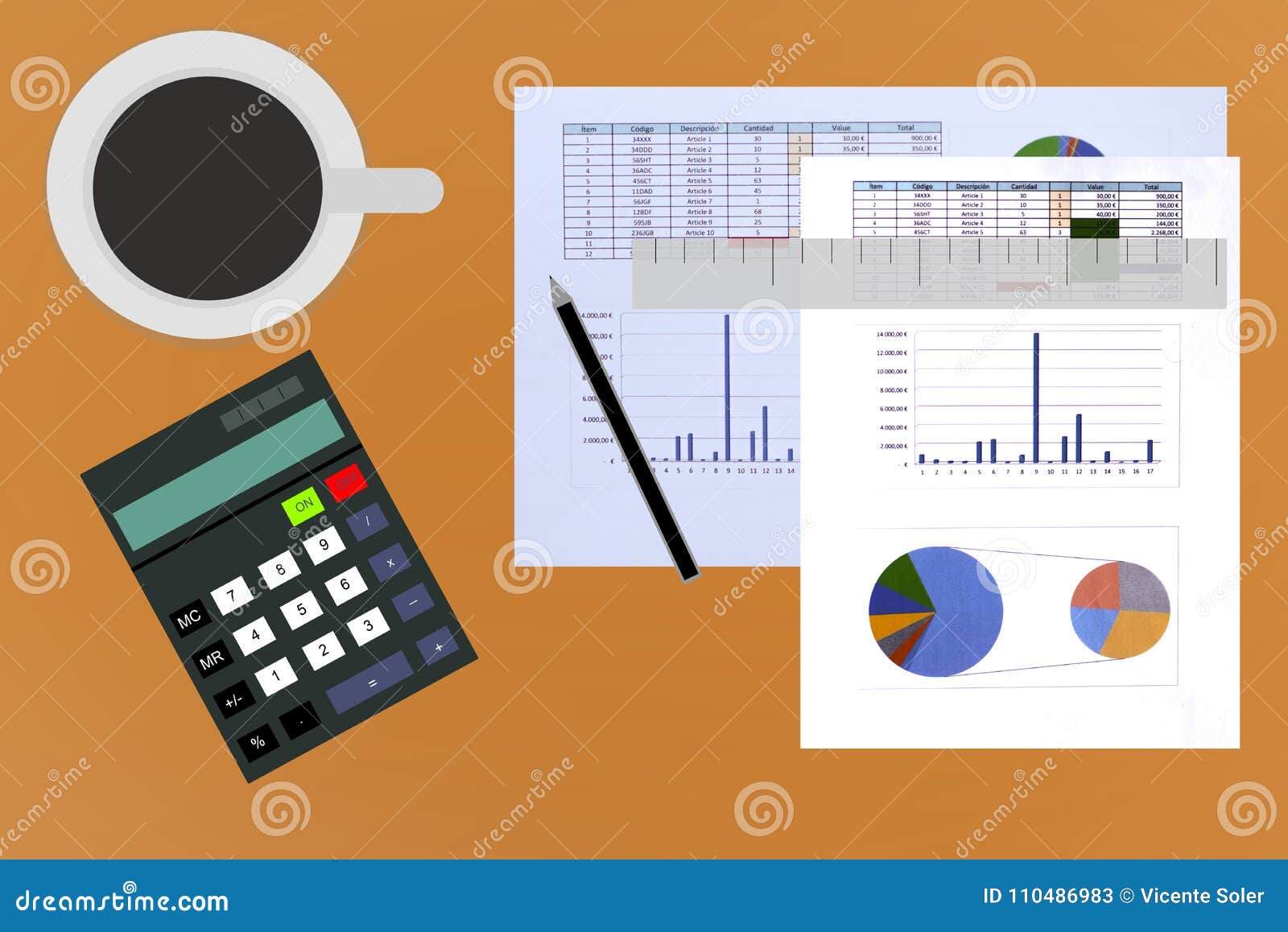 Accounting Documents Piles. Unorganized Office Work Concept. Man ...
