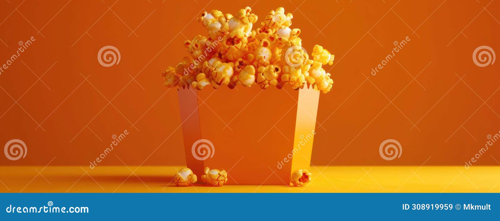 Explosive Caramel Popcorn Box Filled on Table Stock Image - Image of ...