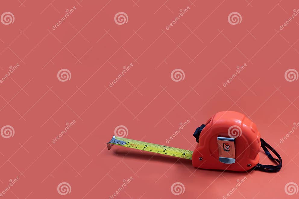 Orange Tape Measure on an Orange Background Stock Image - Image of ...