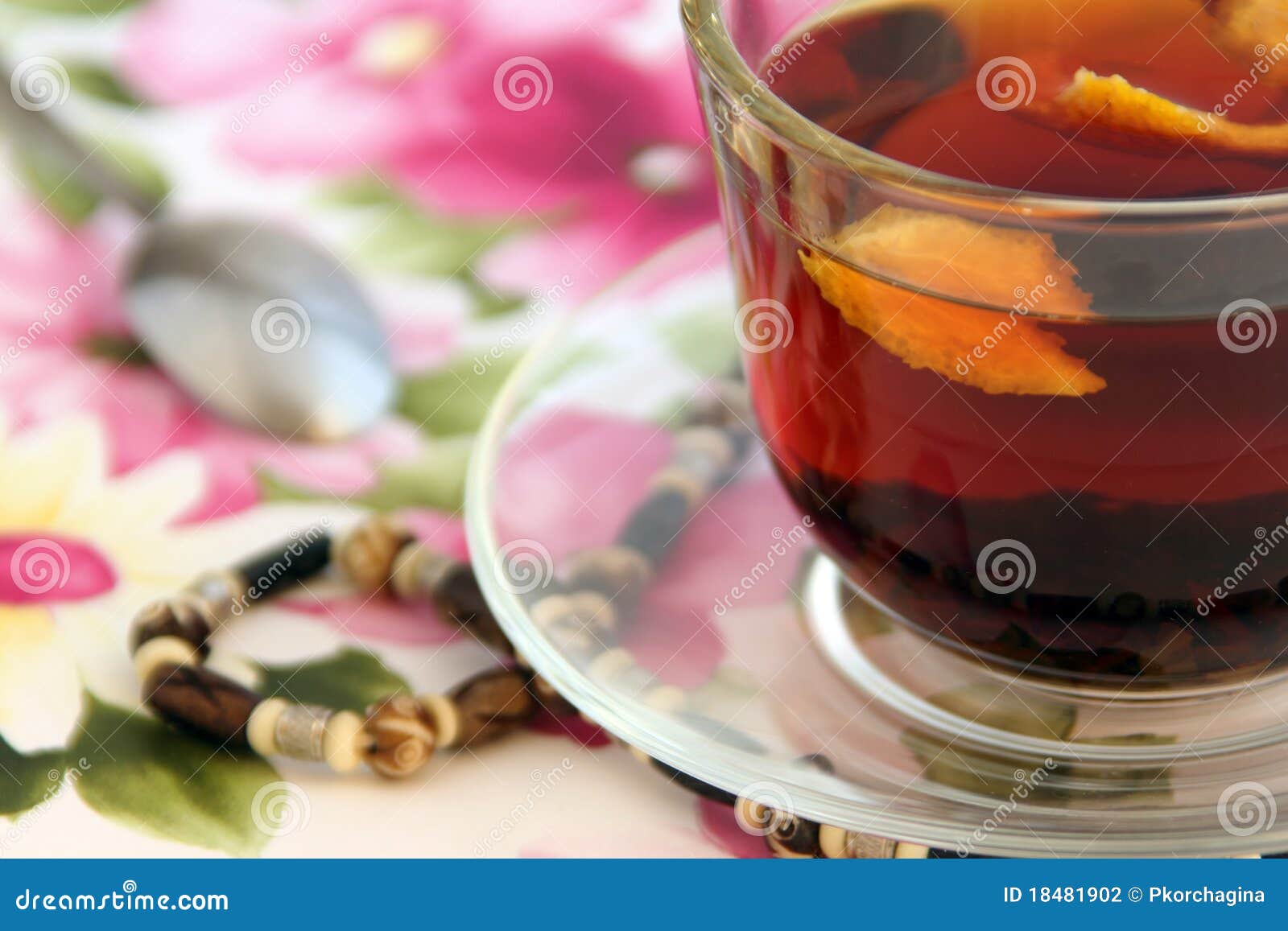 Orange Tea on the Flower Background Stock Photo - Image of transperant ...