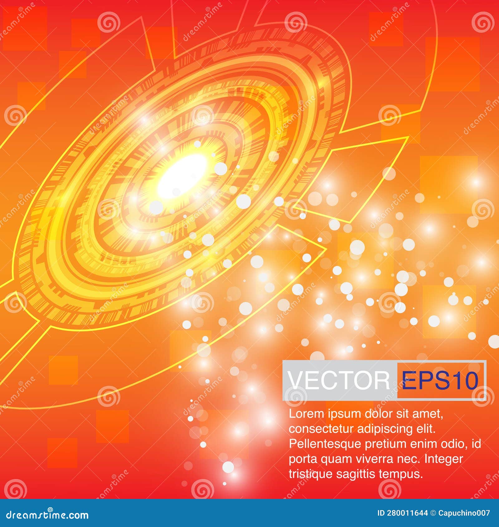 Orange Technology Background Stock Vector - Illustration of design ...