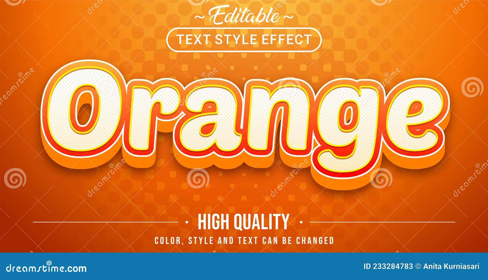 Orange Text Effect - Editable Text Effect Stock Vector - Illustration ...
