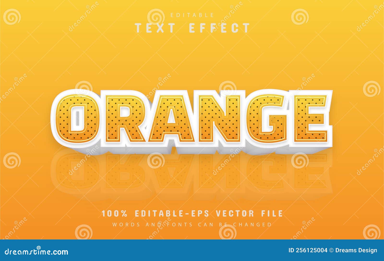 Orange text effects stock vector. Illustration of bold - 256125004